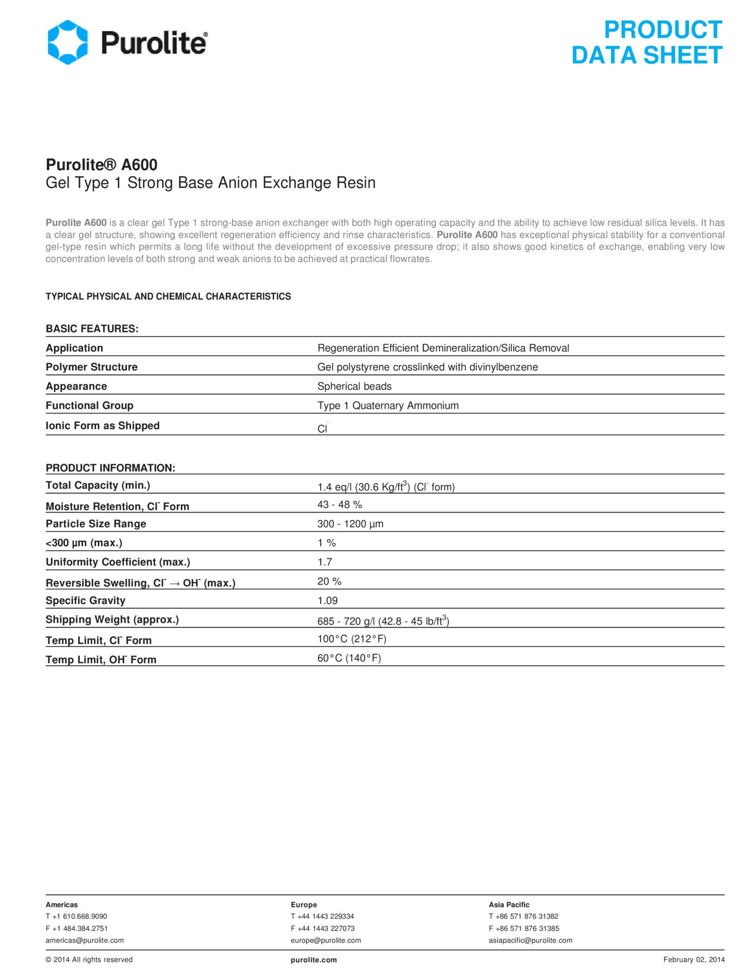 PUROLITE A600.pdf | DocDroid