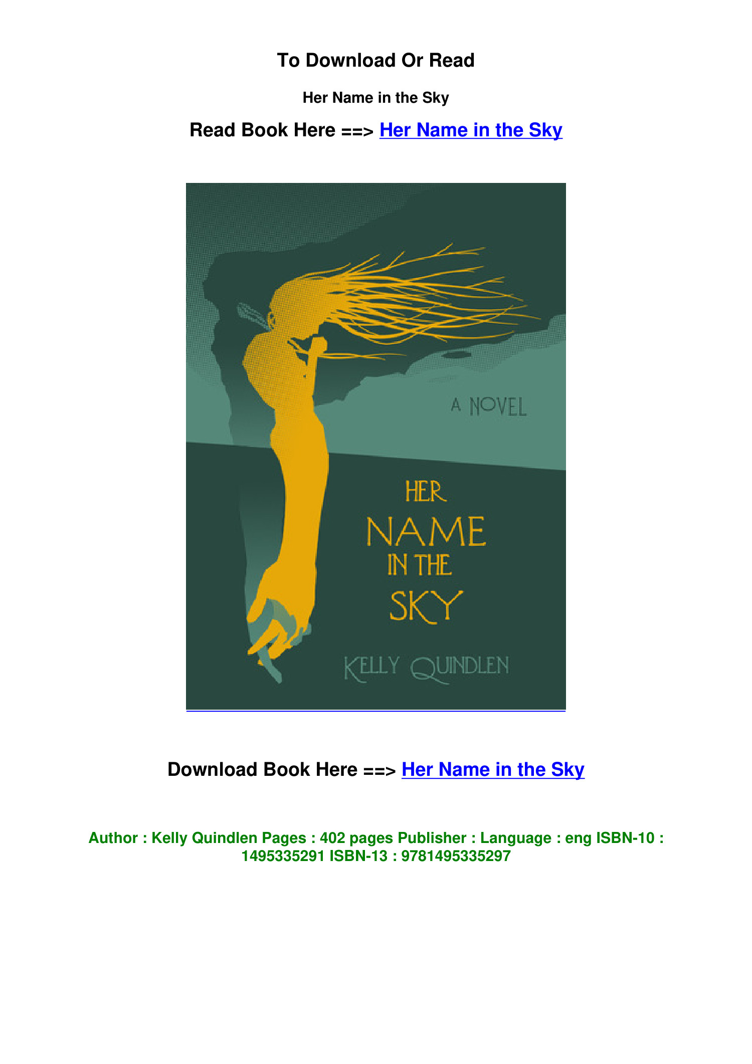 Pdf download Her Name in the Sky by Kelly Quindlen.pdf | DocDroid