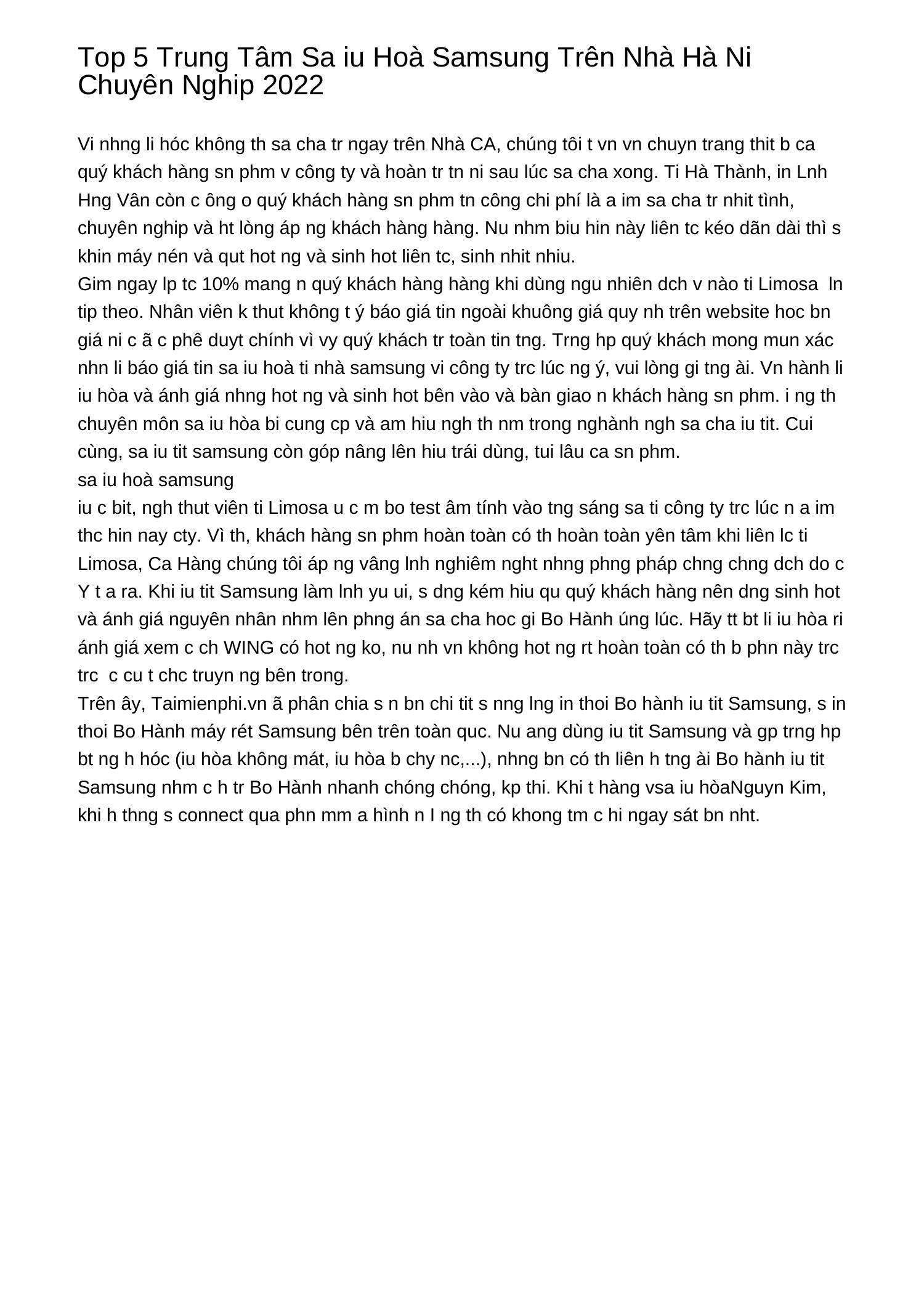 Top 5 Tt Sửa Điều Hoà Samsung Tại Nhà Cửa Hà Nội Chuyên Nghiệp 2022pyvcn.pdf.pdf | DocDroid