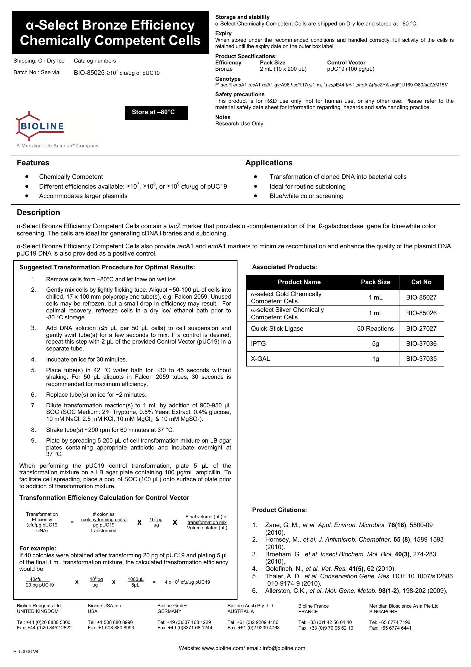 alpha_select_competent_cells_bronze_efficiency_product_manual.pdf ...