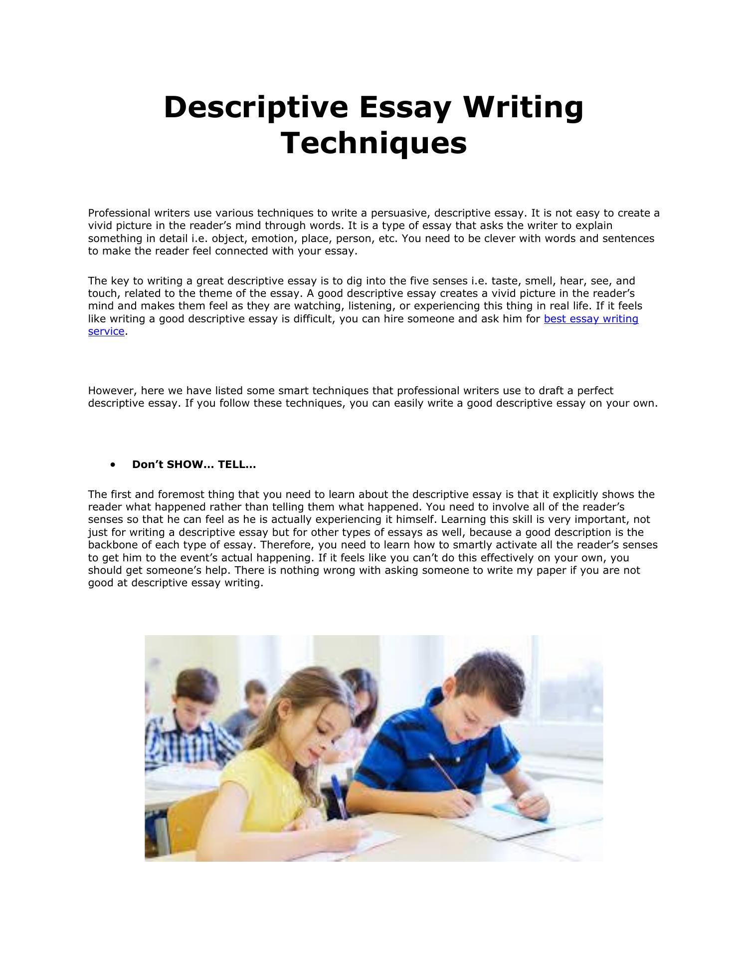 Descriptive Essay Writing Techniques.docx | DocDroid