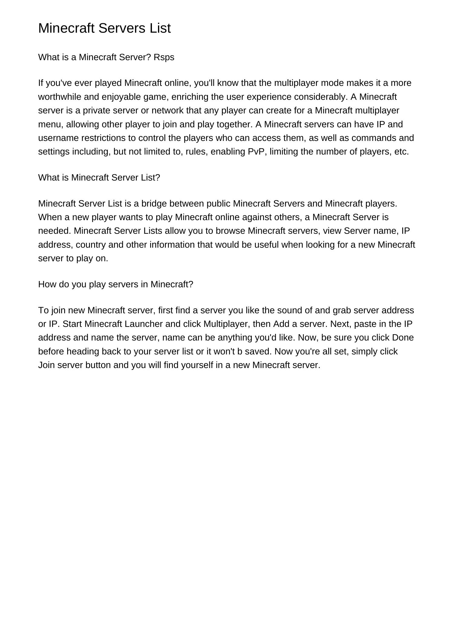 Minecraft Servers Listbfpnf.pdf.pdf | DocDroid