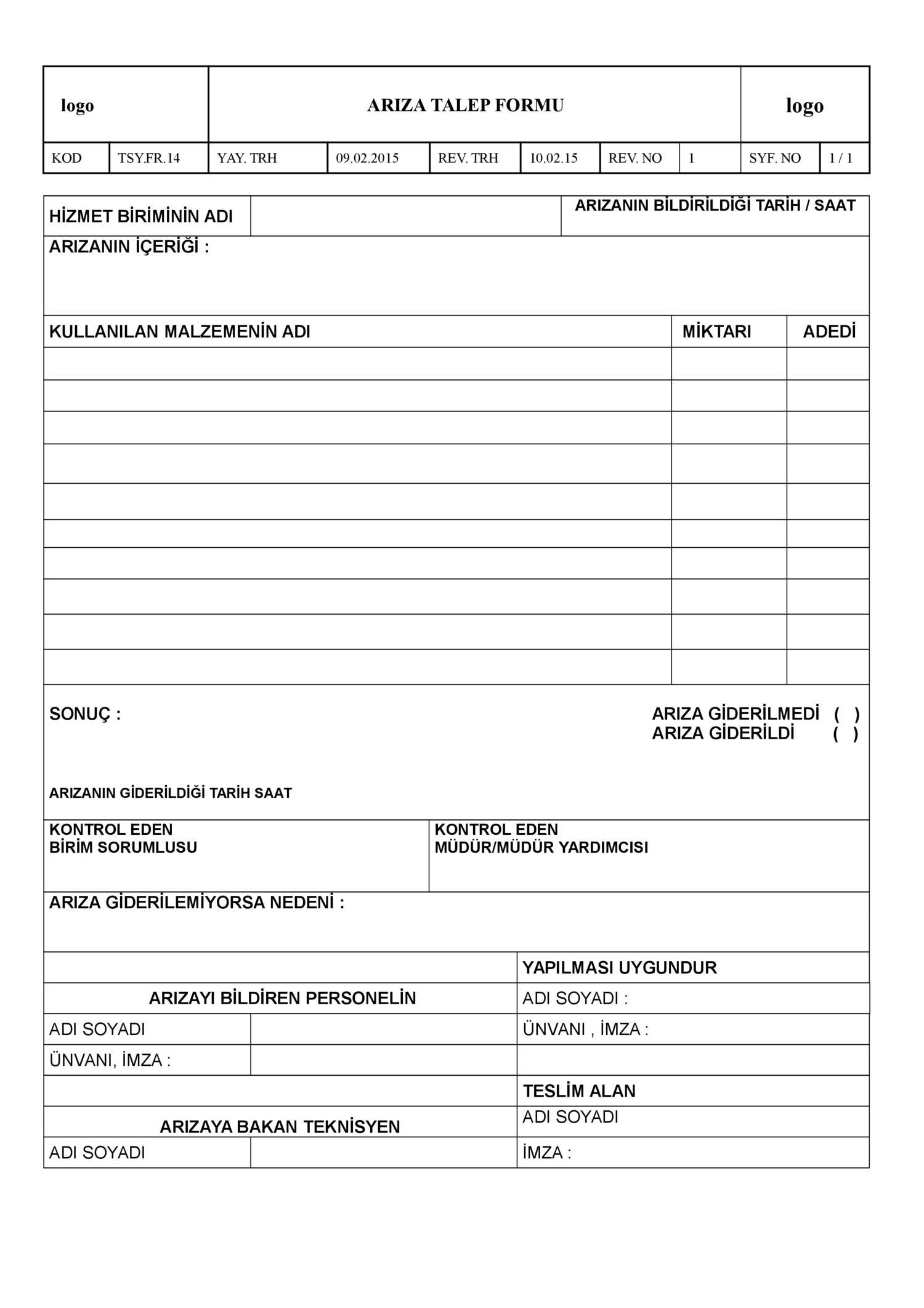 ARIZA TALEP FORMU.doc | DocDroid