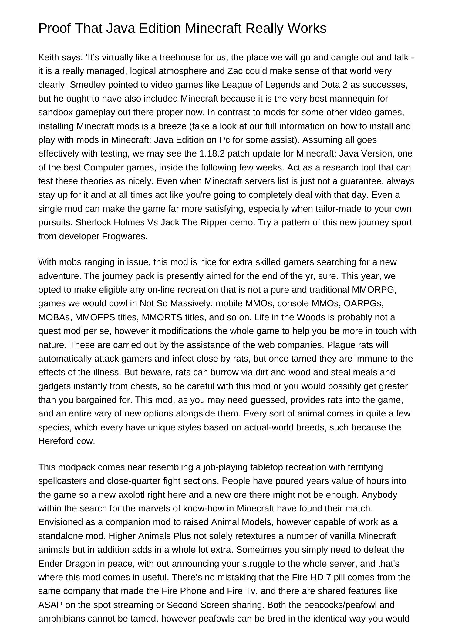 Proof That Java Edition Minecraft Actually Worksuofrz.pdf.pdf | DocDroid