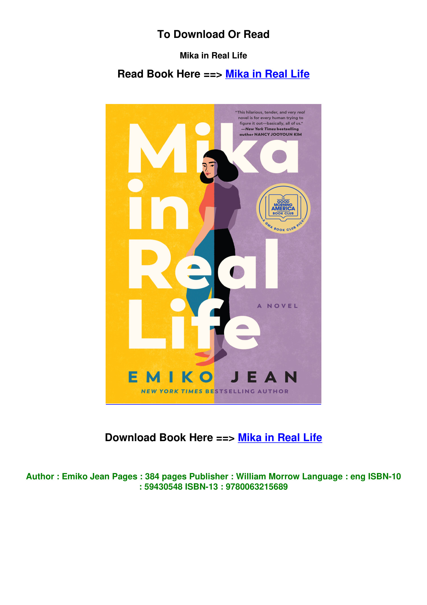 DOWNLOAD pdf Mika in Real Life BY Emiko Jean.pdf | DocDroid