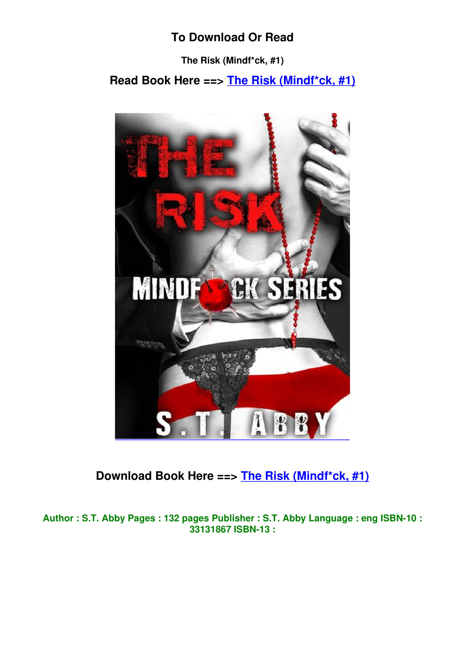 Download EPUB The Risk Mindf ck 1 By S T Abby.pdf | DocDroid
