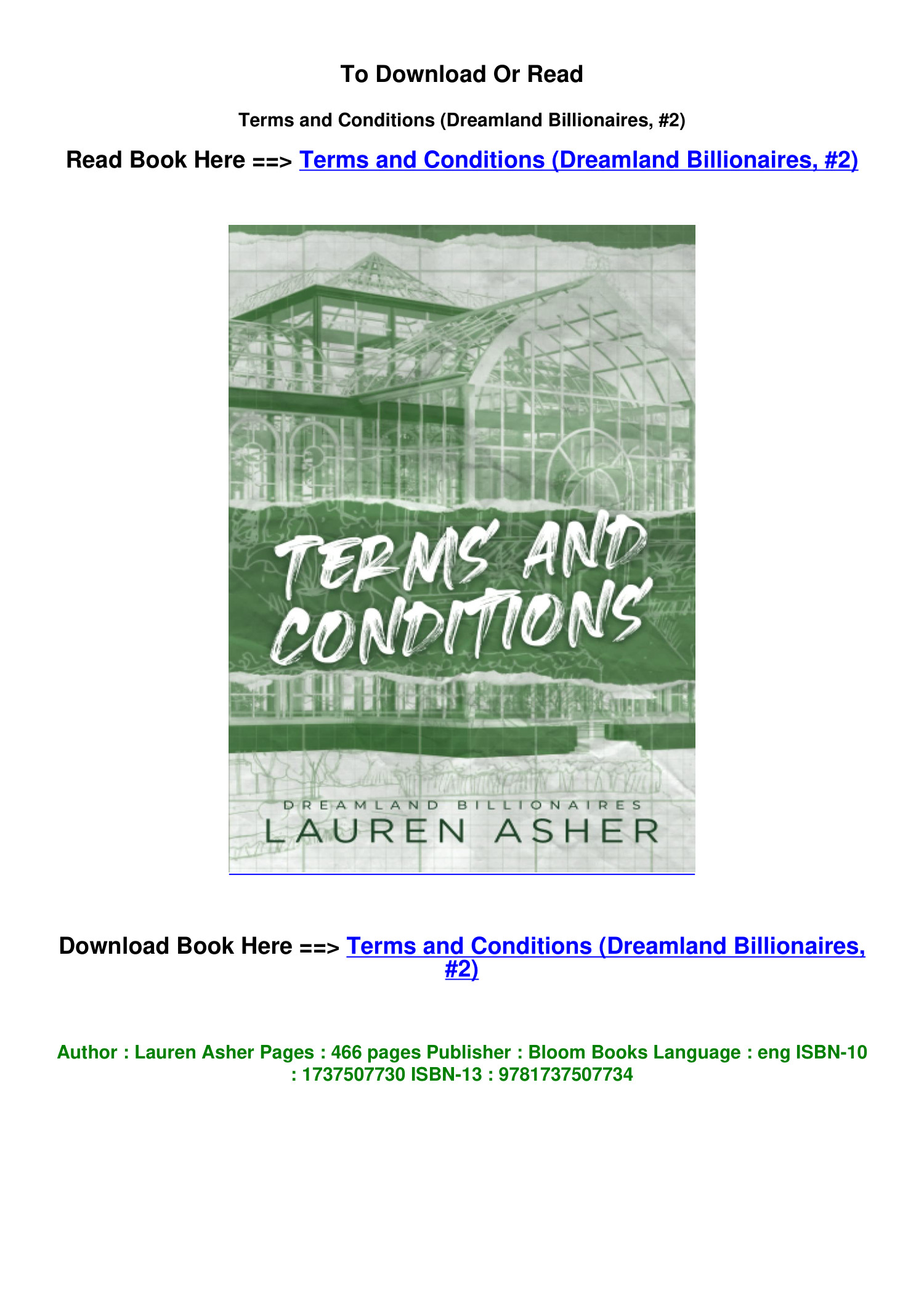 PDF download Terms and Conditions Dreamland Billionaires 2 by Lauren ... PDF download Terms and Conditions Dreamland Billionaires 2 by Lauren ...