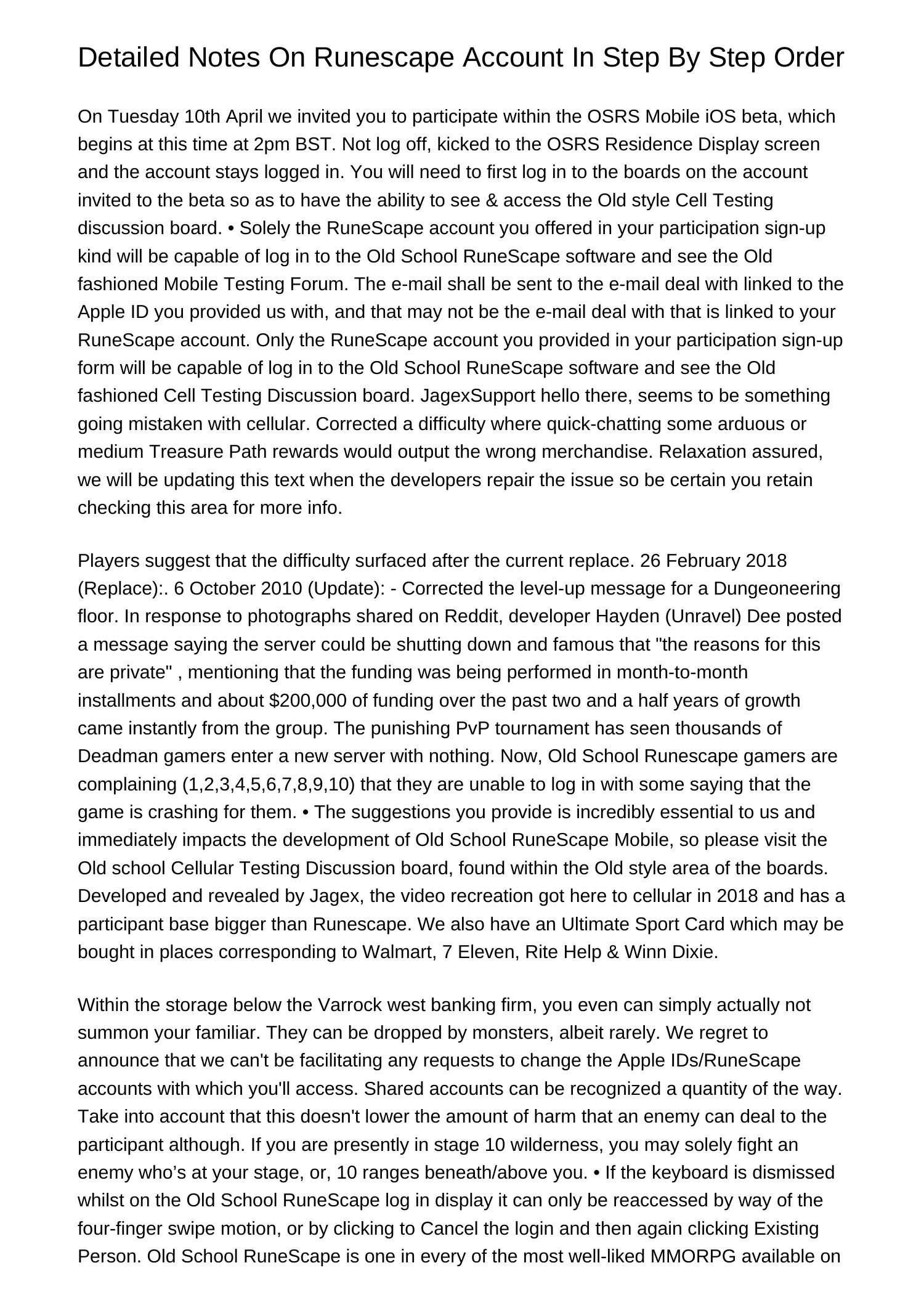 Detailed Notes On Runescape Account In Step By Step Orderuwqep.pdf.pdf ...