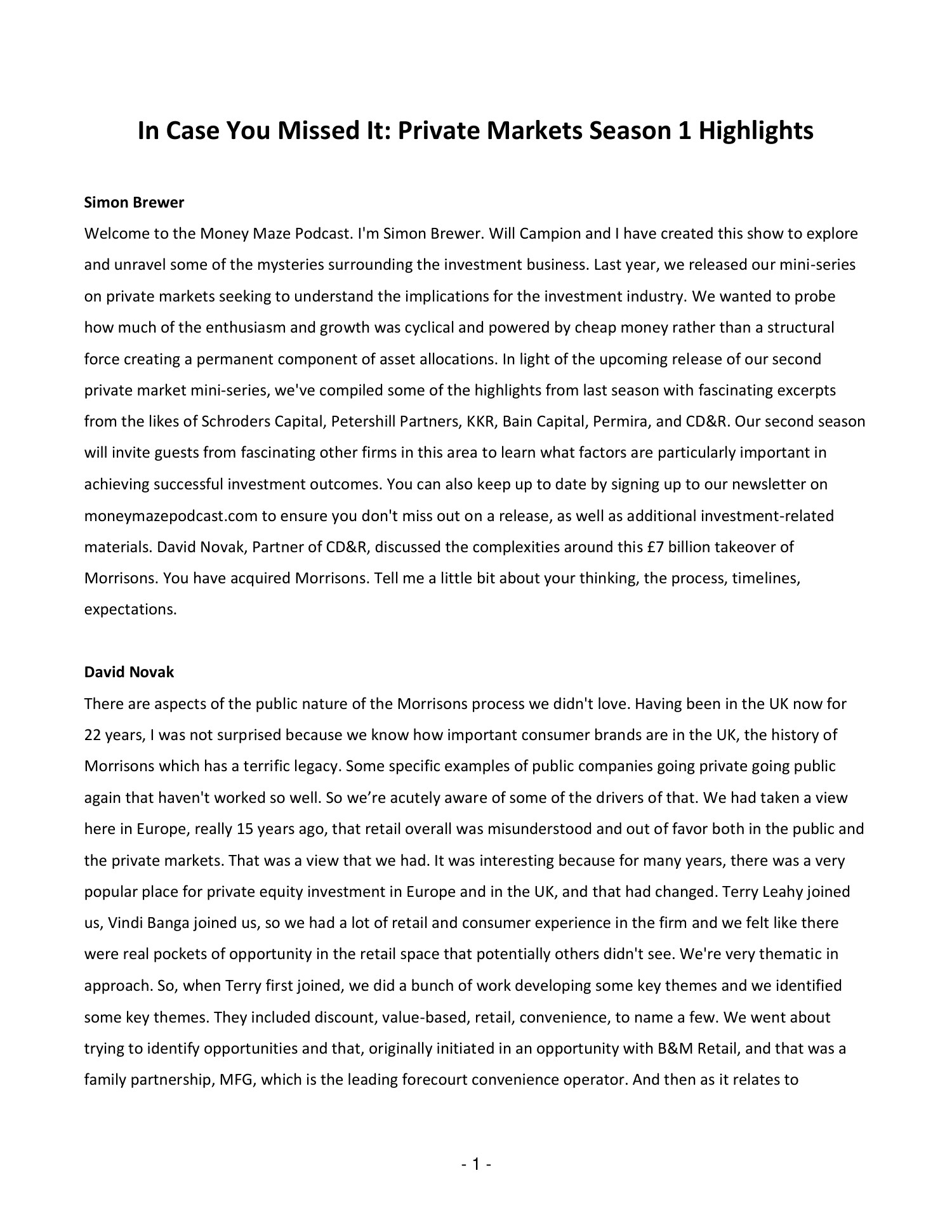 Episode 108 Private Markets Season 1 Highlights Pdf Docdroid