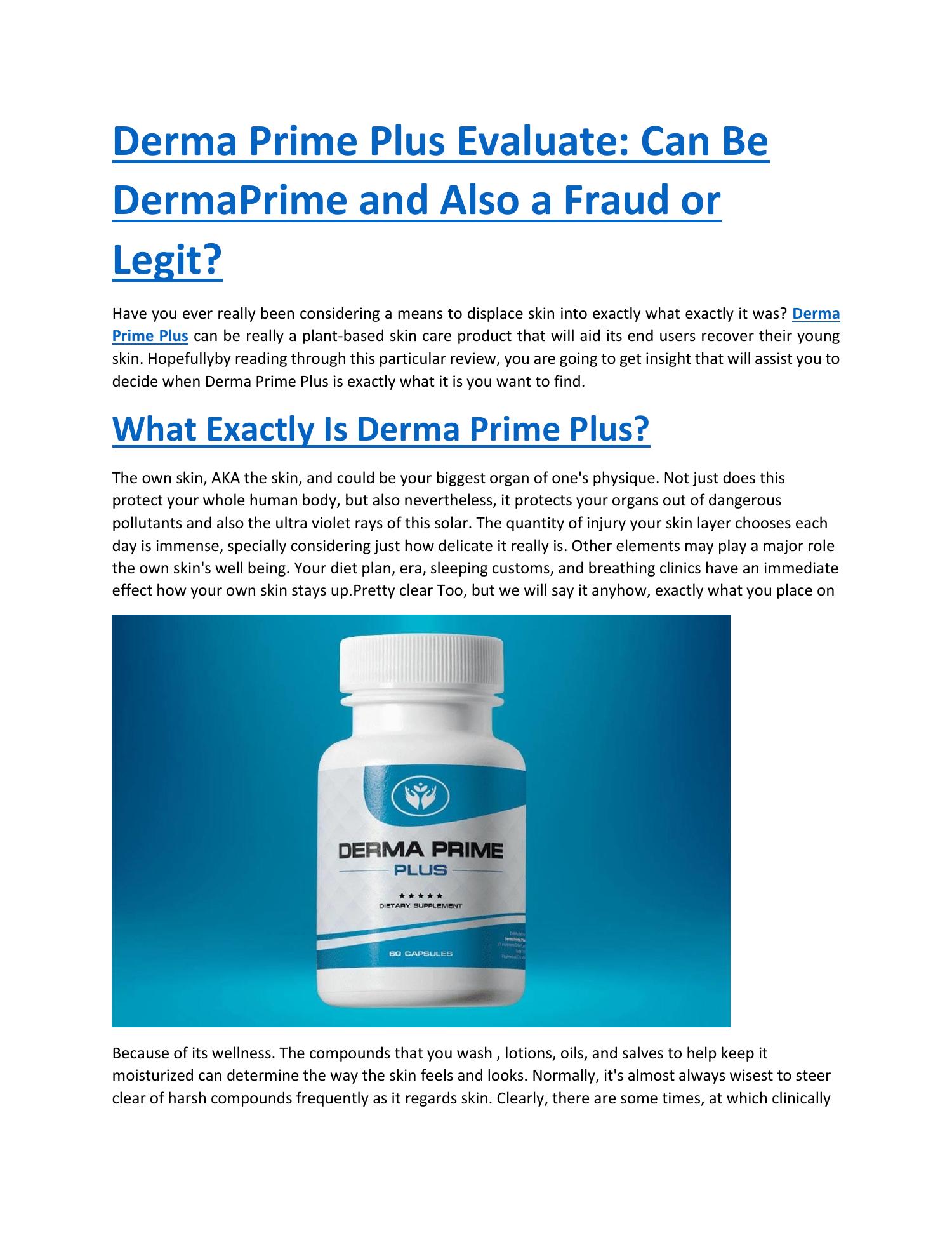 Derma Prime Plus Evaluate.pdf | DocDroid