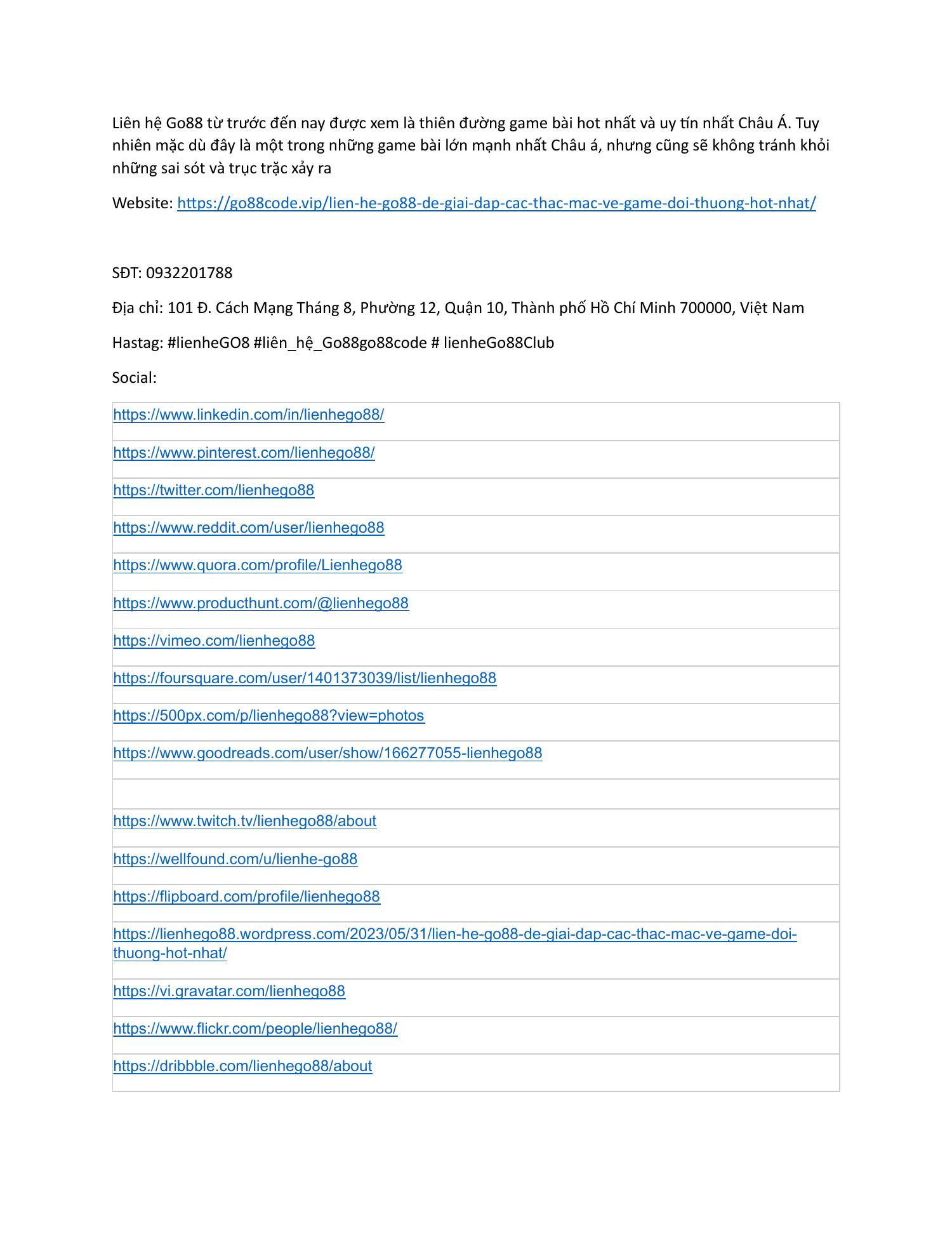 Liên hệ Go88 từ trước đến nay được xem là thiên đường game bài hot nhất và uy tín nhất Châu Á ...