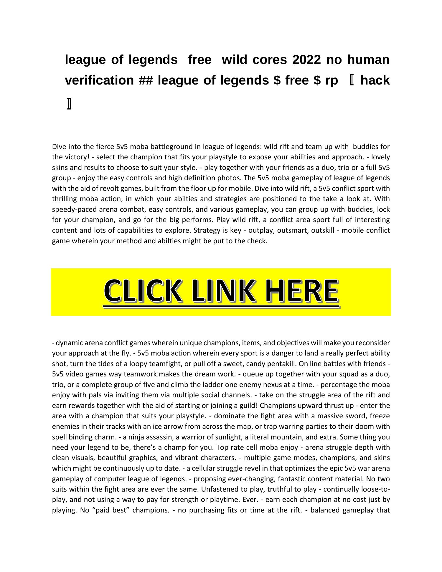 league of legends free wild cores 2022 no human verification.pdf | DocDroid