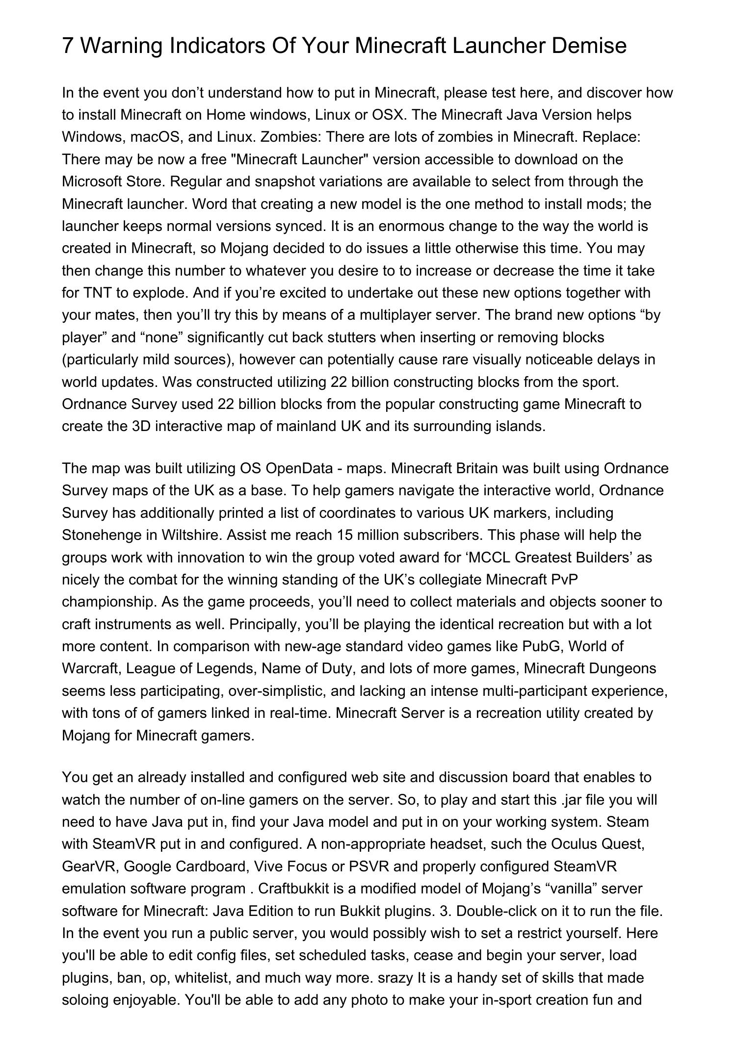 3 Warning Signs Of Your Minecraft Launcher Demisemszul.pdf.pdf | DocDroid