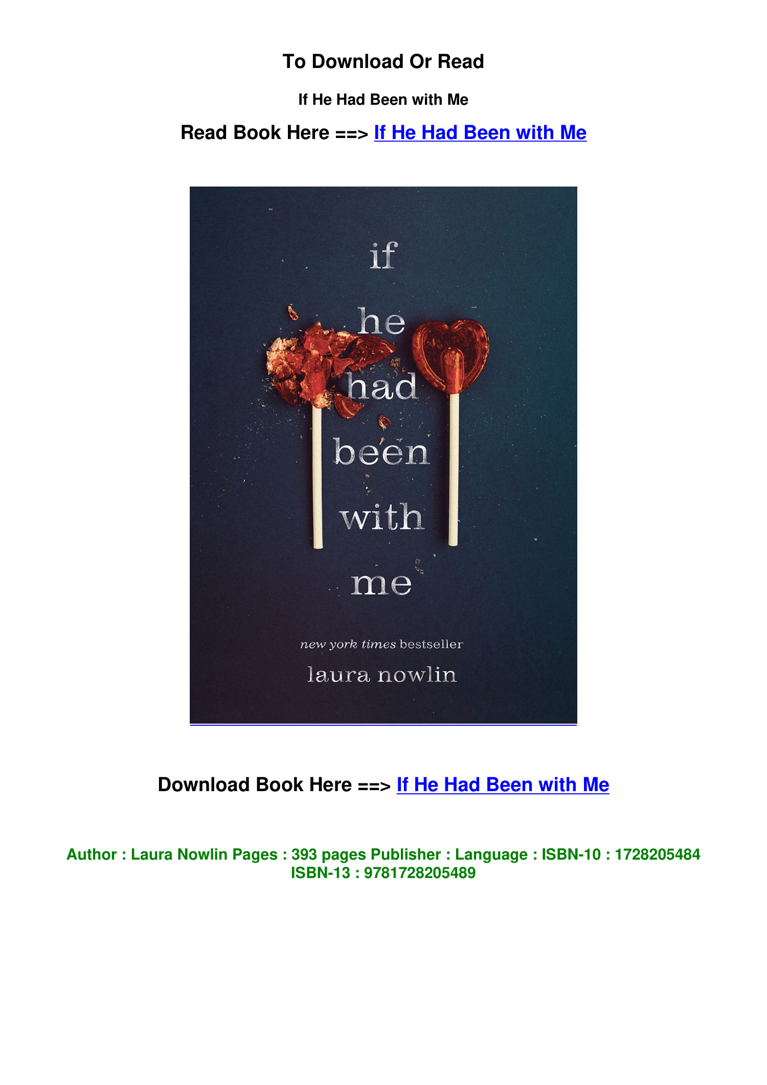 epub DOWNLOAD If He Had Been with Me By Laura Nowlin.pdf | DocDroid
