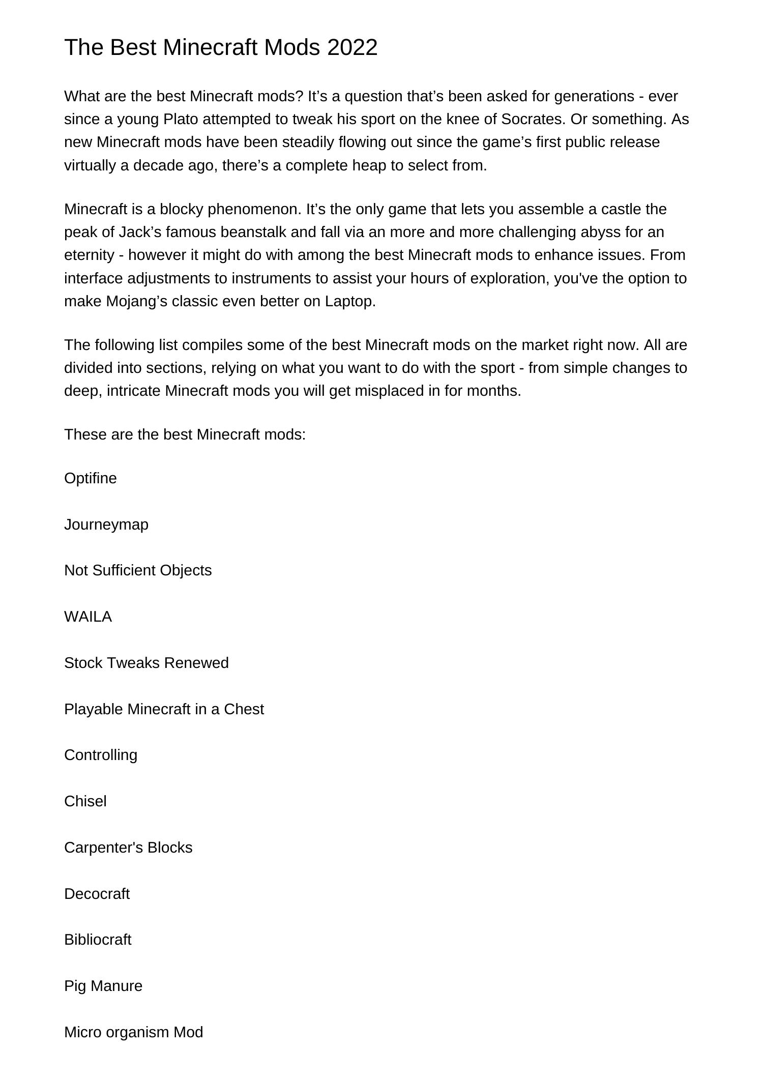 The Best Minecraft Mods 2022fhkit.pdf.pdf | DocDroid