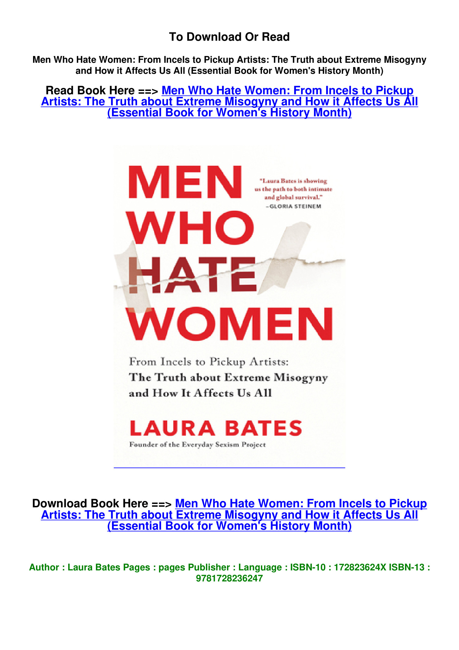 ePub DOWNLOAD Men Who Hate Women From Incels to Pickup Artists The Truth .pdf | DocDroid