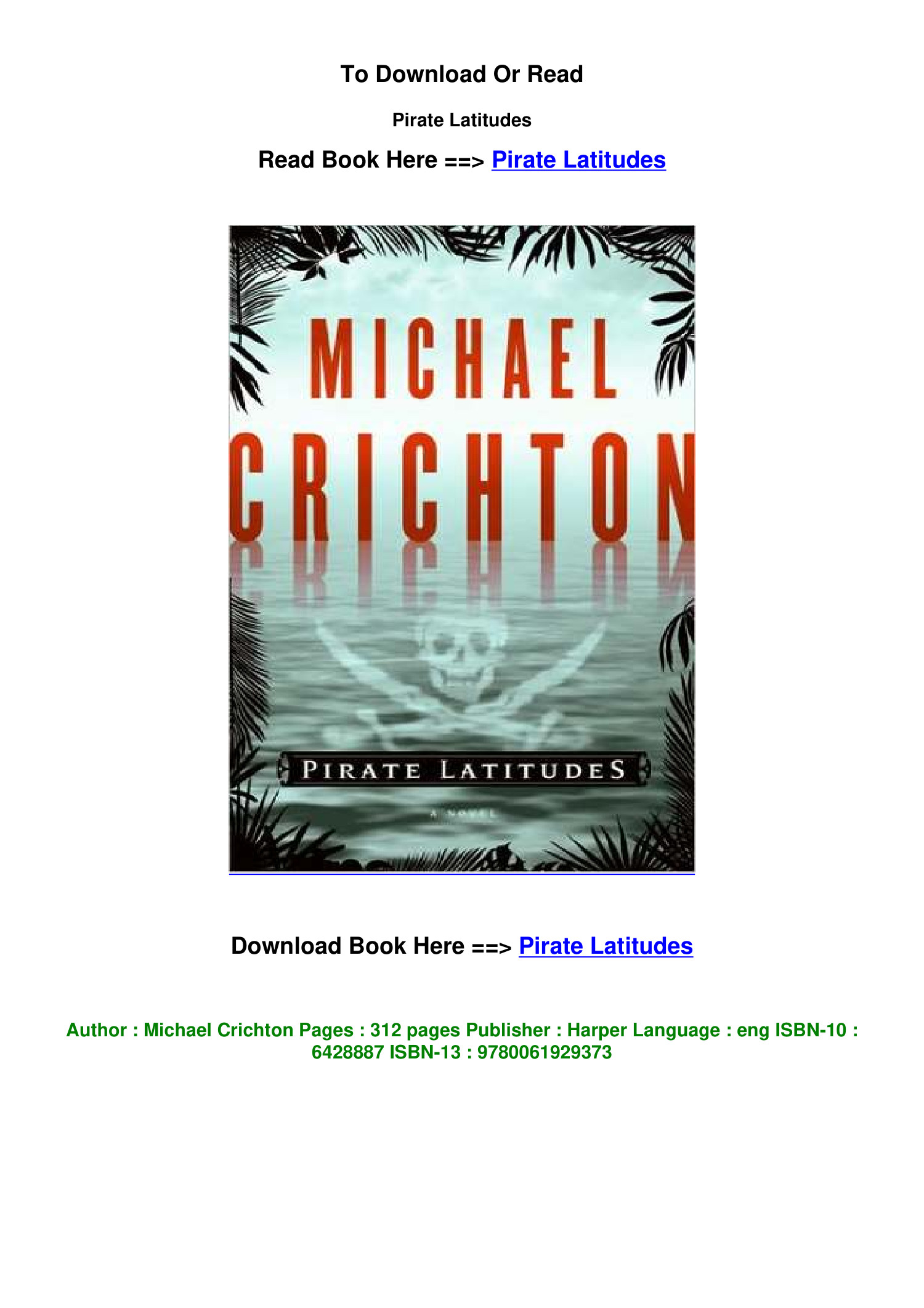 Download pdf Pirate Latitudes BY Michael Crichton.pdf | DocDroid