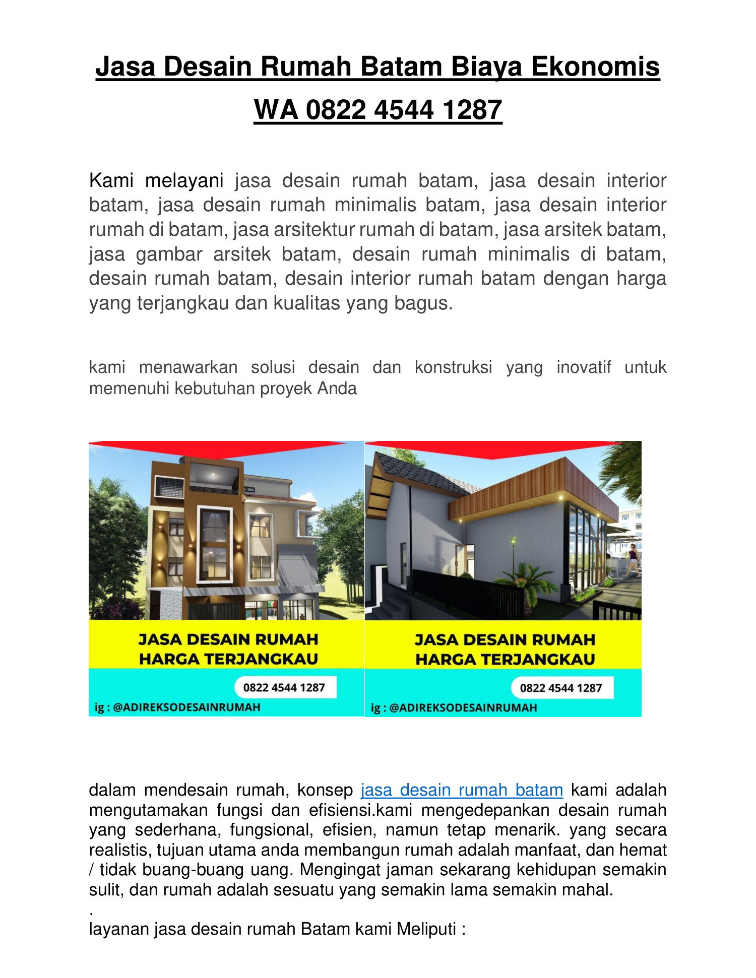 Jasa Desain Rumah Batam Biaya Ekonomis Pdf Docdroid