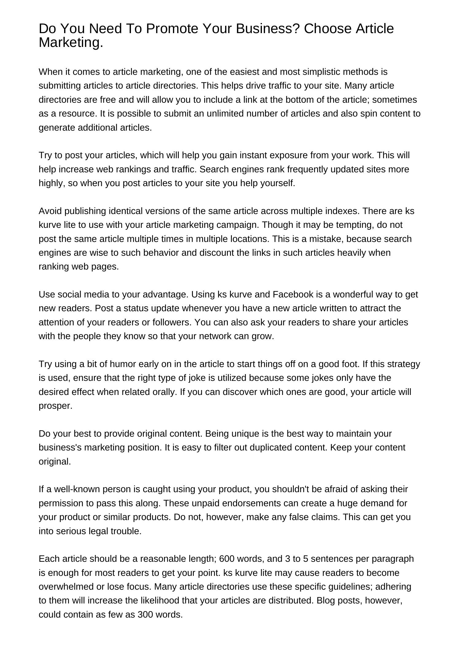 Do You Need To Promote Your Business Choose Article Marketingzwyse.pdf ...