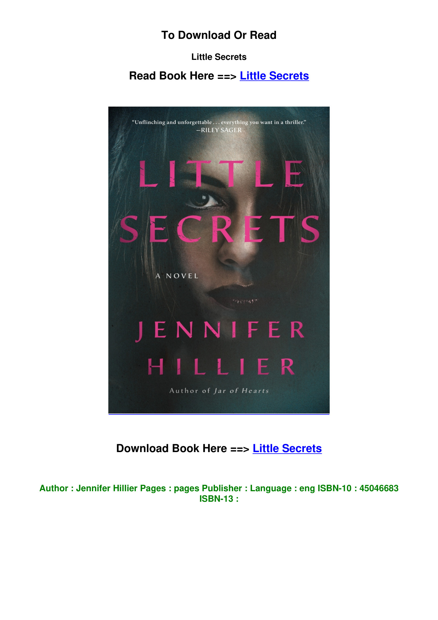 pdf DOWNLOAD Little Secrets By Jennifer Hillier.pdf | DocDroid