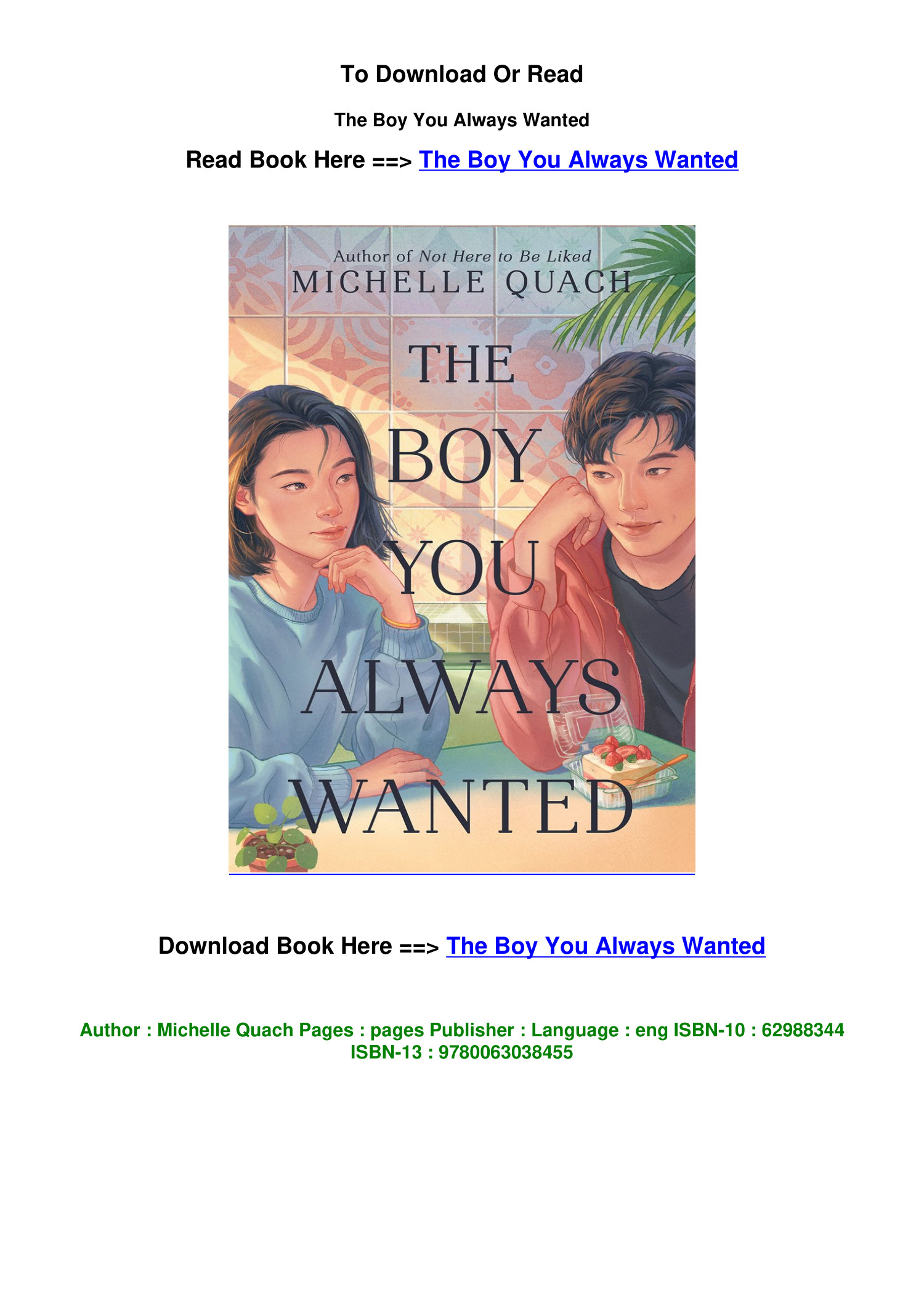 Download PDF The Boy You Always Wanted By Michelle Quach.pdf | DocDroid