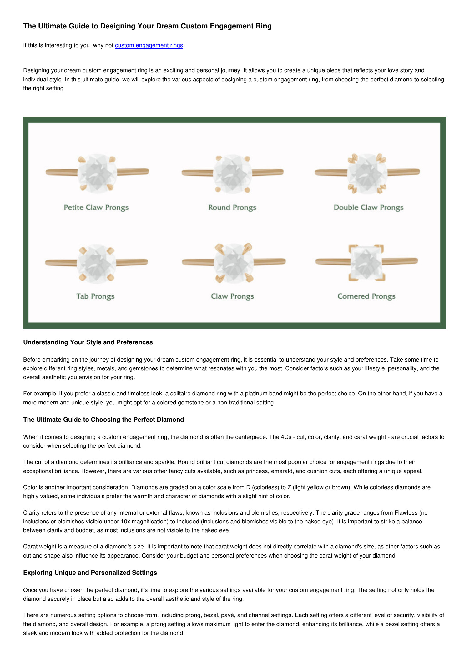 The Ultimate Guide to Designing Your Dream Custom Engagement Ring.pdf ...