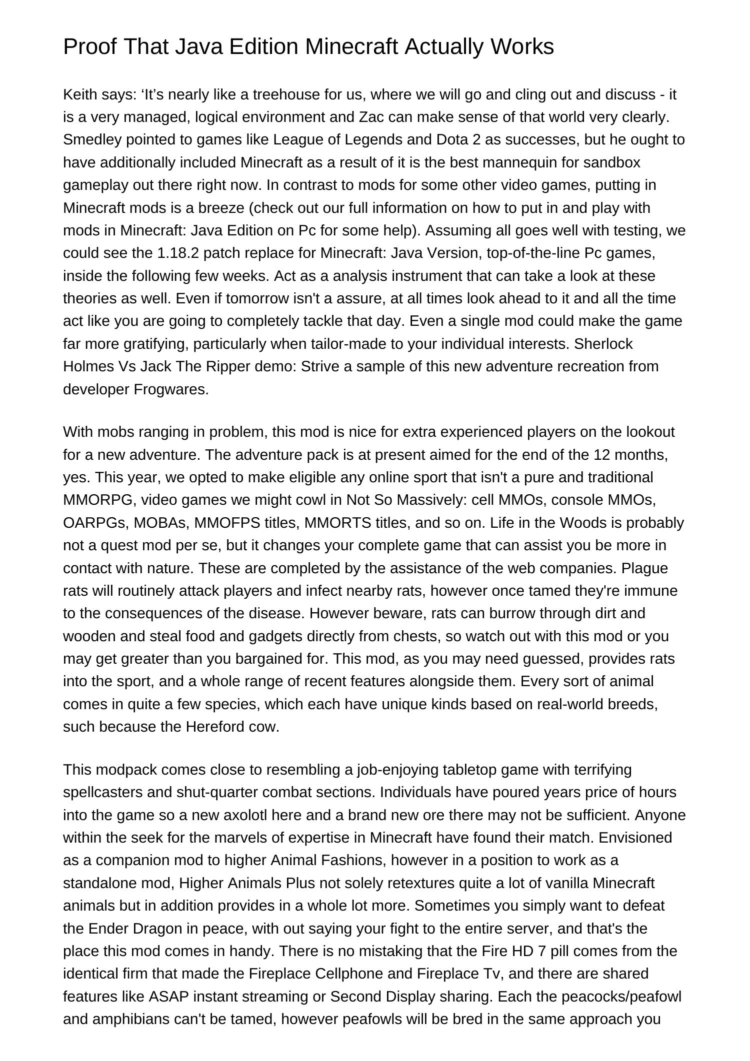 Proof That Java Edition Minecraft Really Workstzijqpdfpdf Docdroid