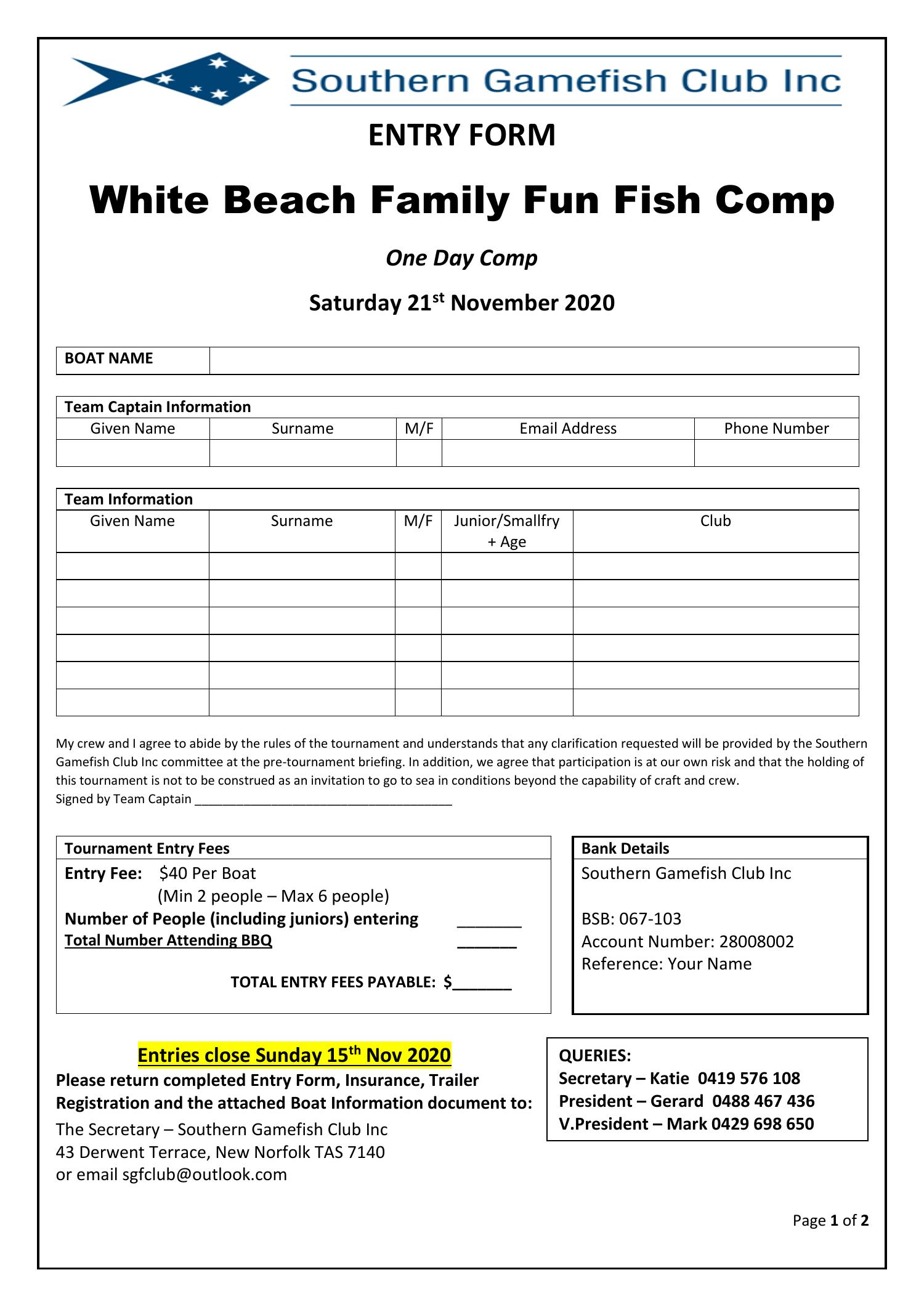 White Beach Family Fun Fish Comp ENTRY FORM 2020.pdf | DocDroid