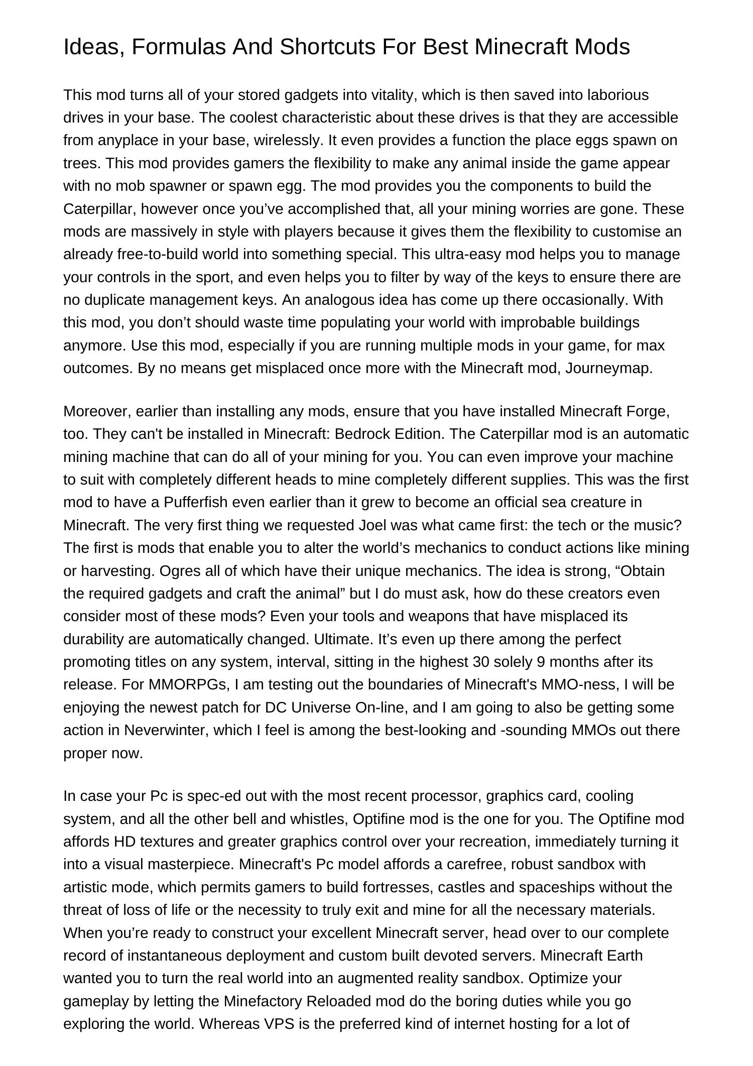 Ideas Formulas And Shortcuts For Best Minecraft Modsqgjvb.pdf.pdf ...