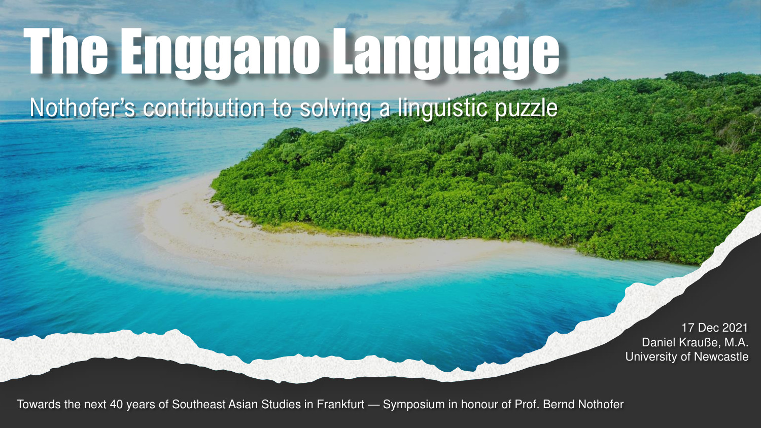 The Enggano Language - Nothofer's Contribution to Solving a Linguistic ...