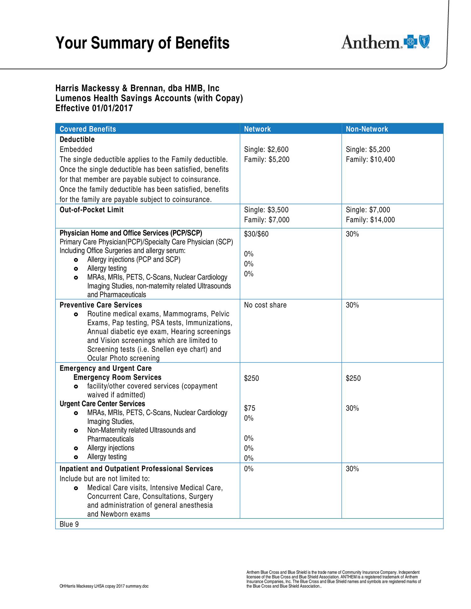 Anthem_-_HSA1_Summary_2017.pdf | DocDroid