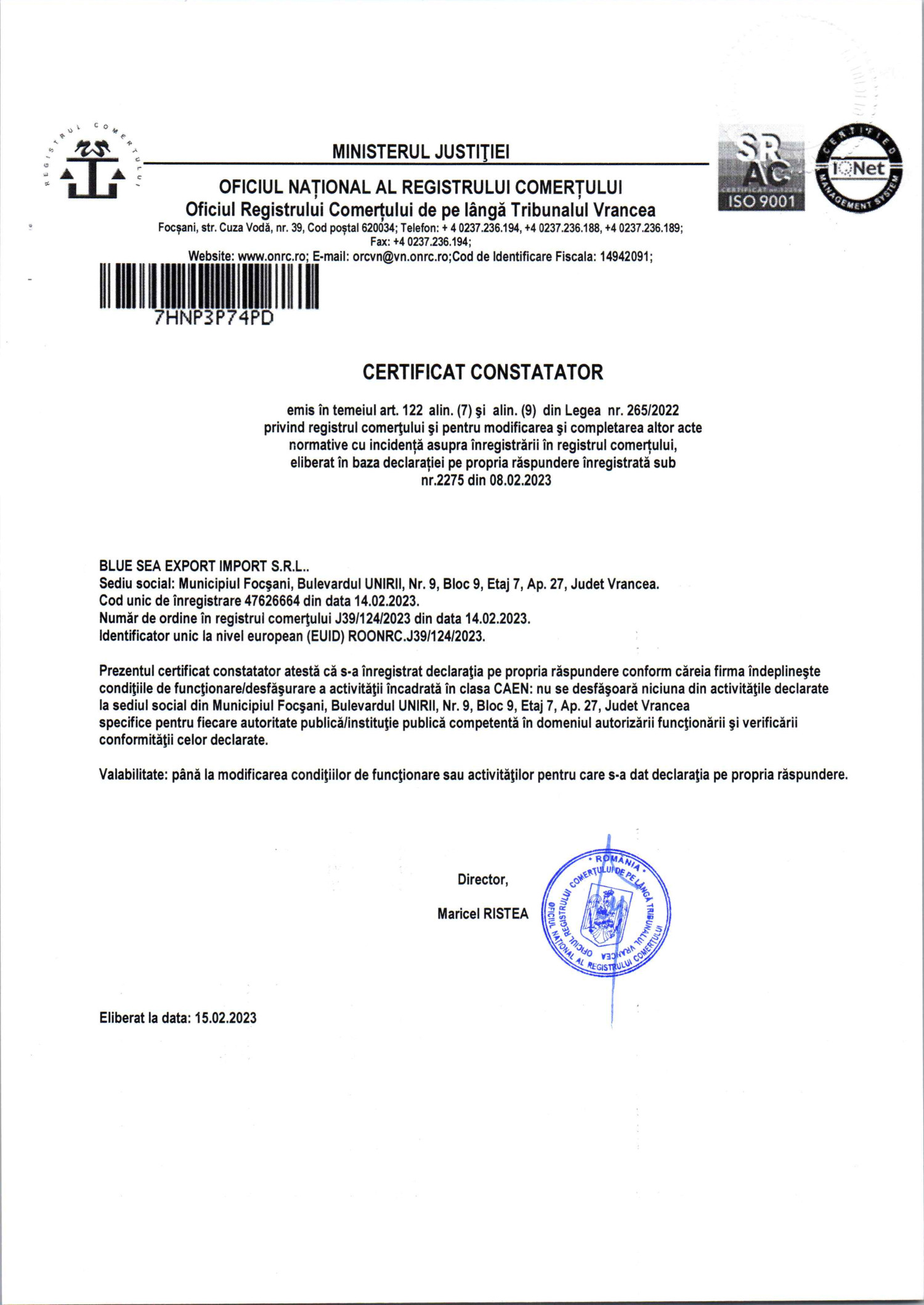 CERTIFICAT CONSTATATOR - SEDIU.pdf | DocDroid