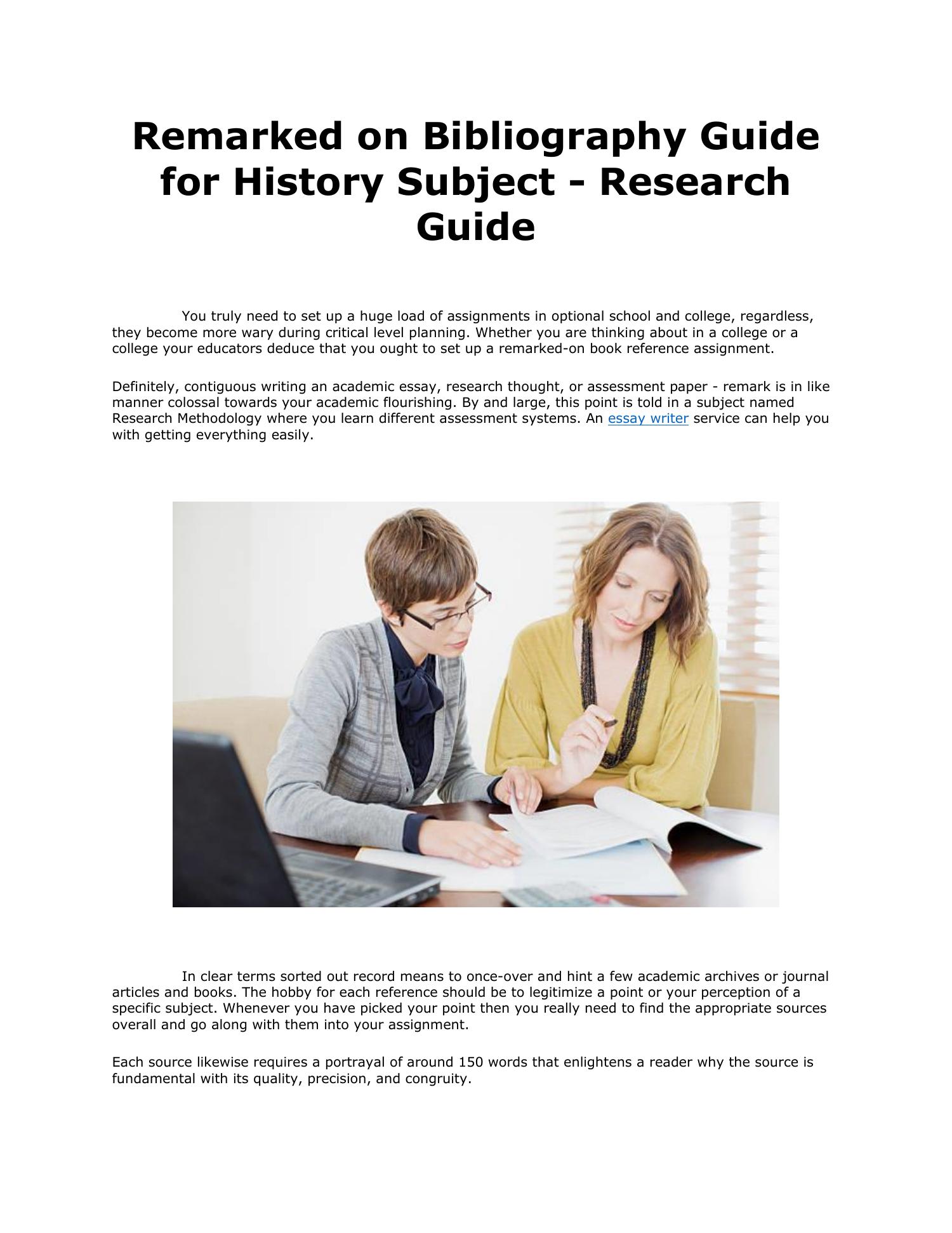 Remarked on Bibliography Guide for History Subject - Research Guide.pdf ...