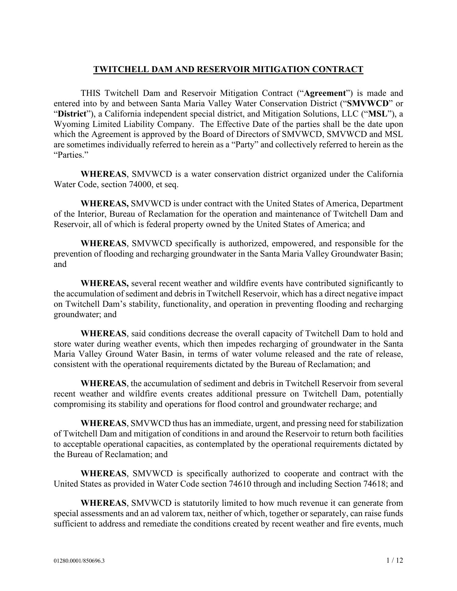 MSL_Twitchell_Dam_and_Reservoir_Mitigation_Agreement_January_2023.pdf ...