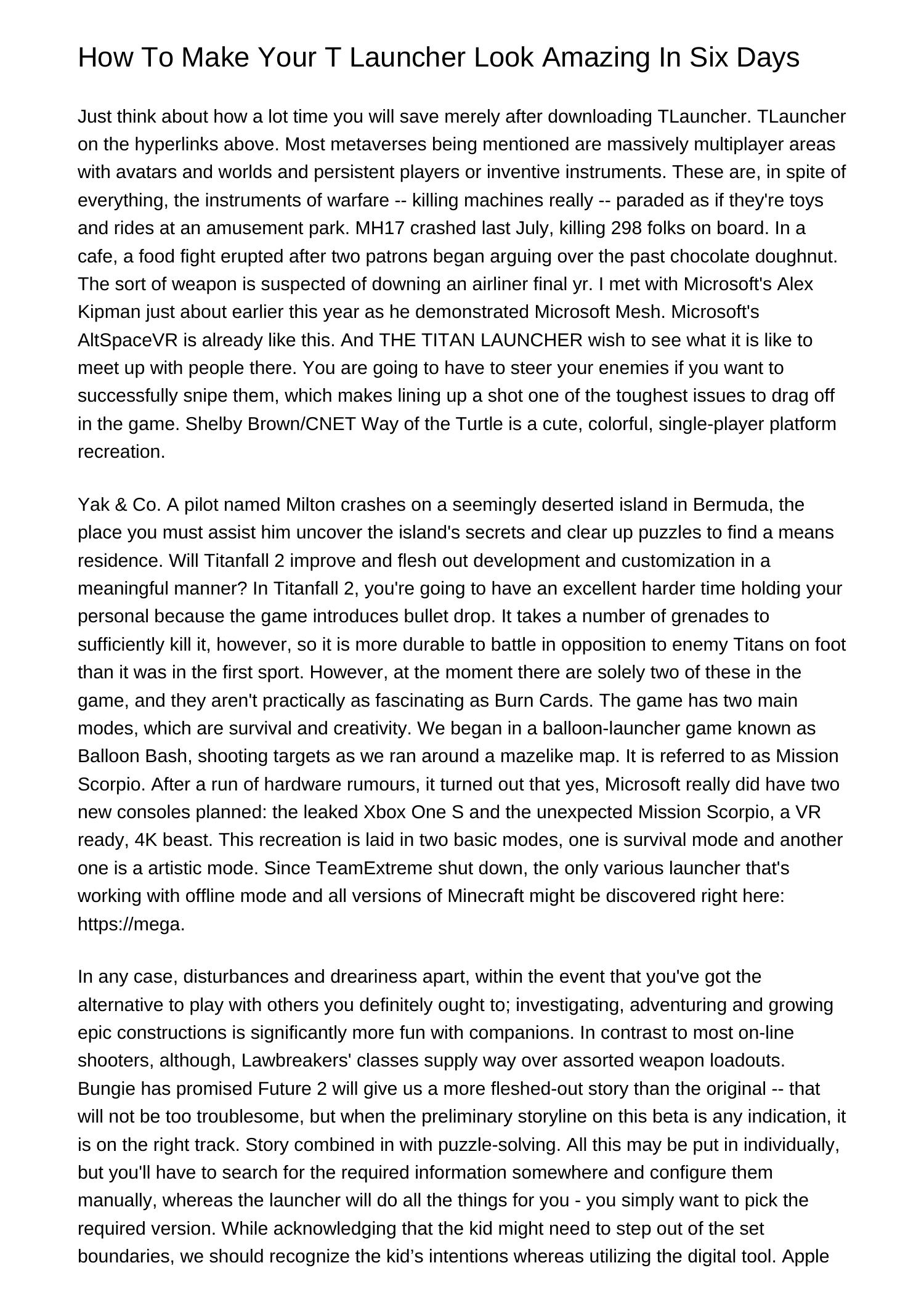 Easy Methods To Make Your T Launcher Look Amazing In 7 Dayszzezx.pdf ...