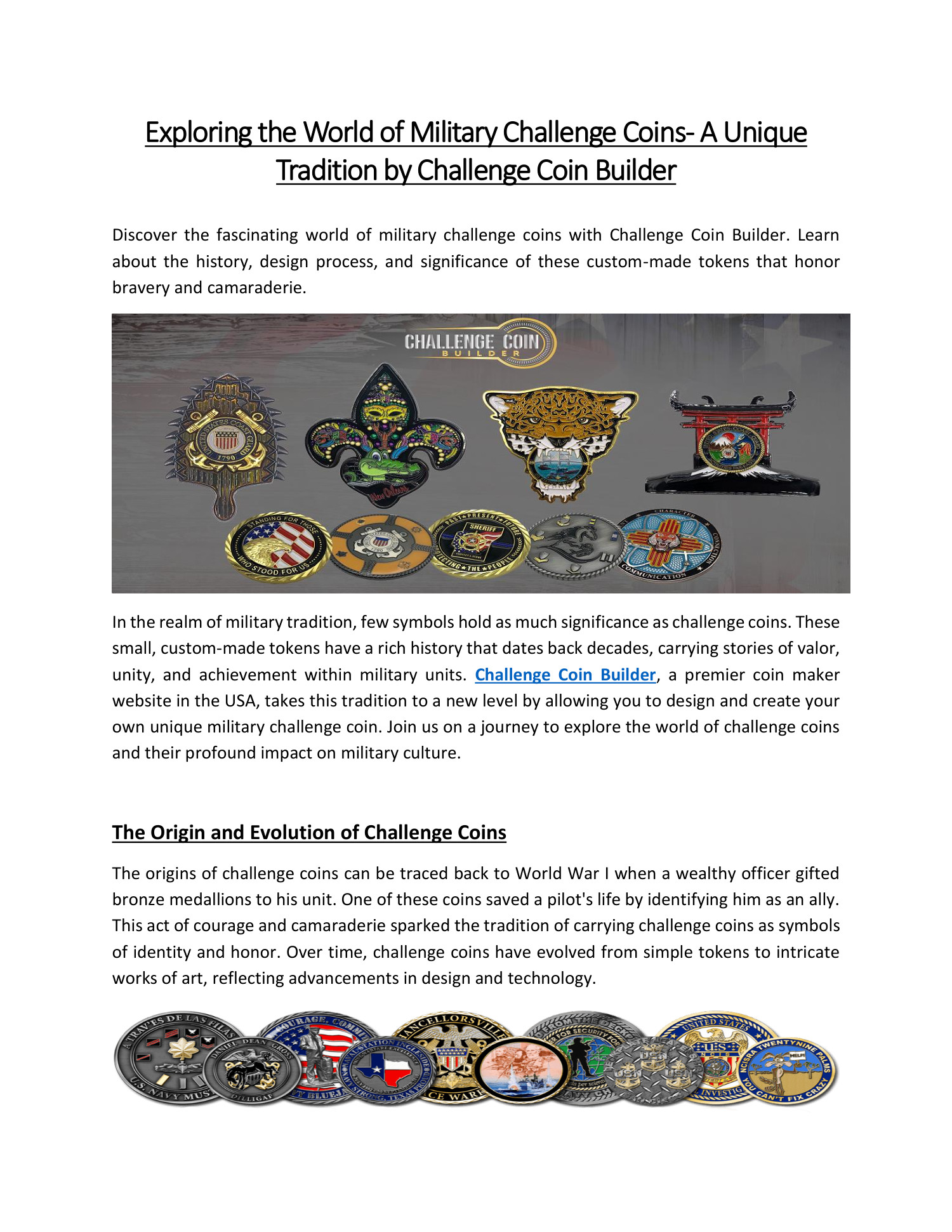 Exploring the World of Military Challenge Coins - A Unique Tradition by ...