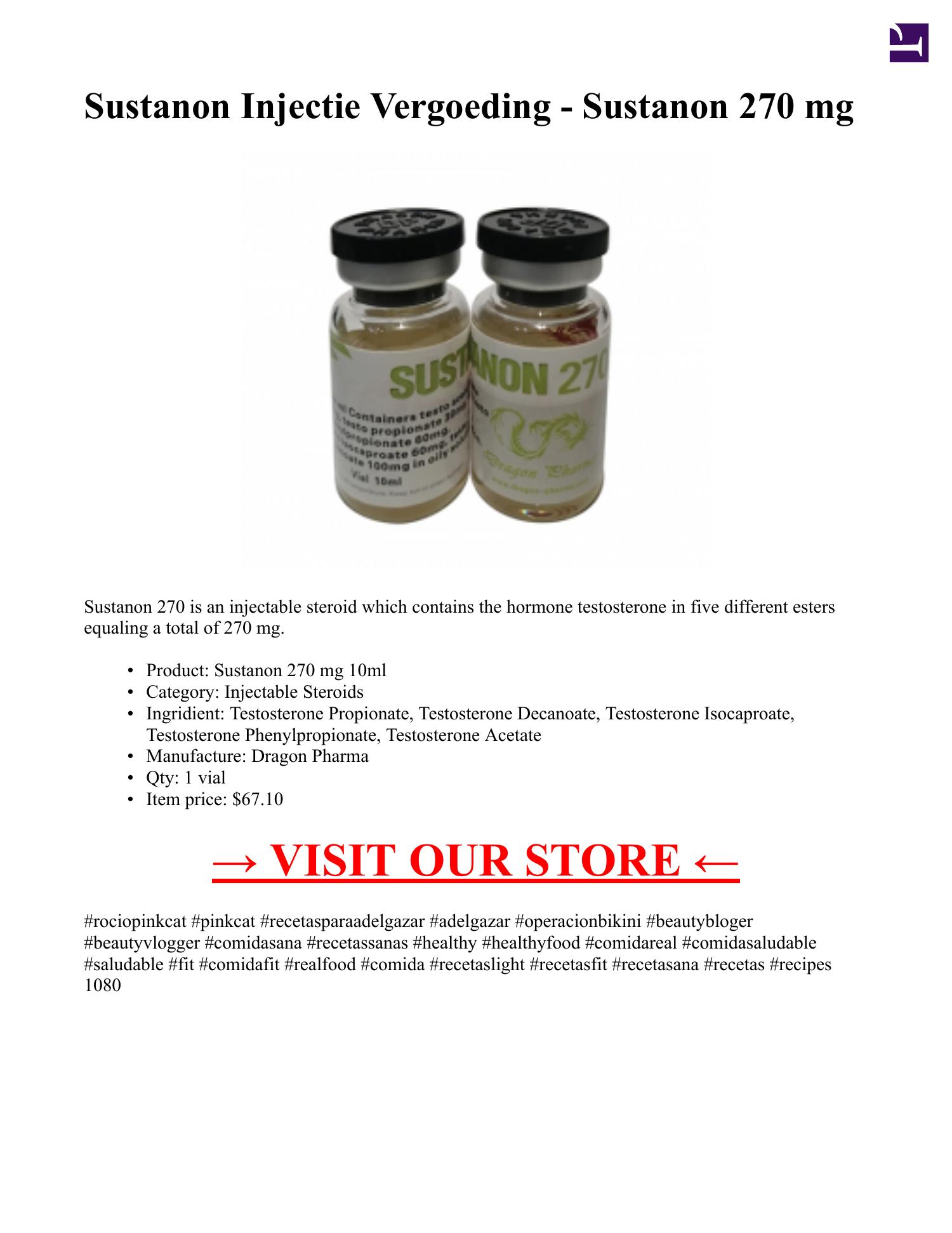 Sustanon Injectie Vergoeding - Sustanon 270 mg 1 vial 10ml.pdf | DocDroid