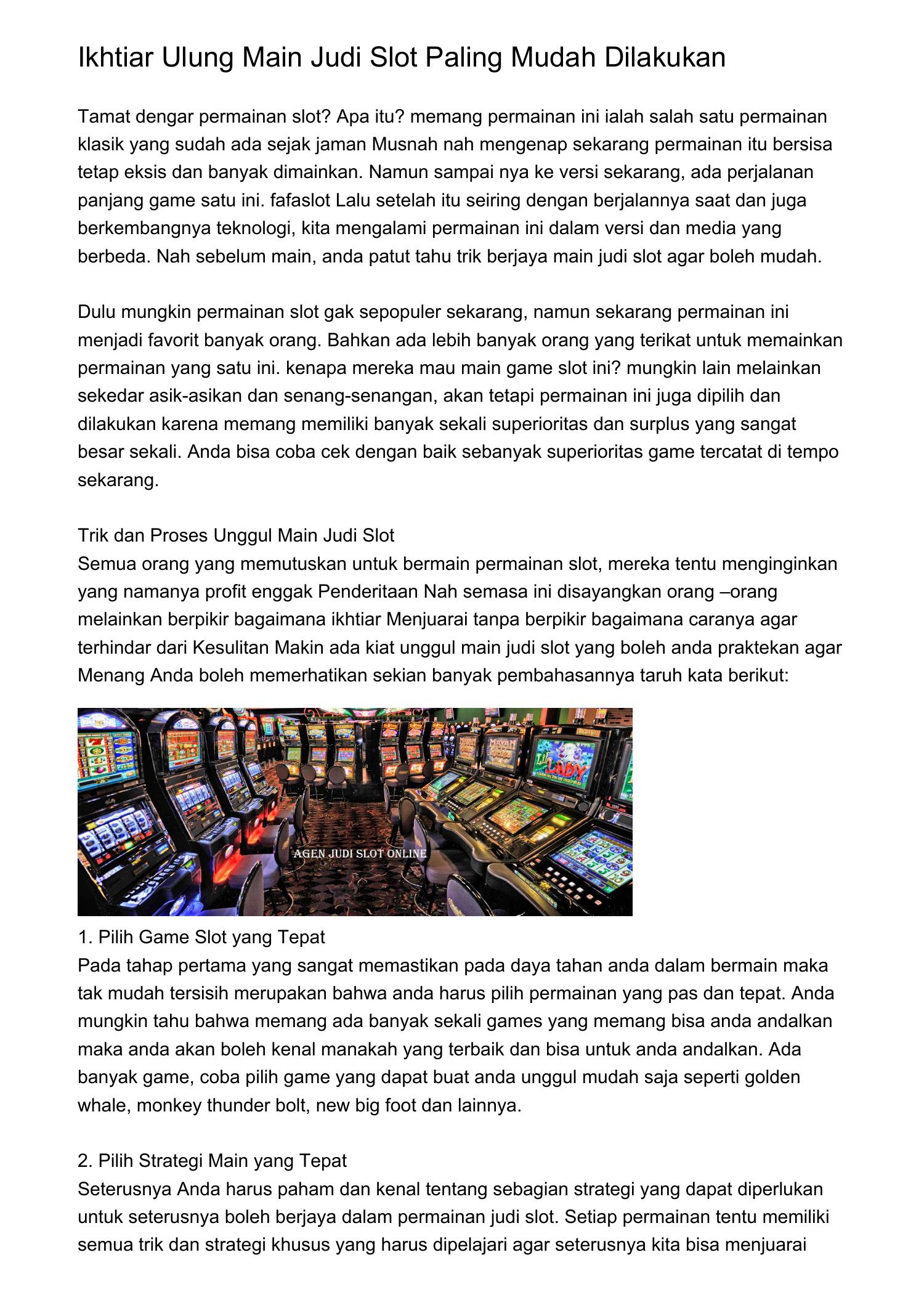 Proses Berjaya Main Judi Slot Paling Mudah Dilakukandwldl.pdf.pdf ...