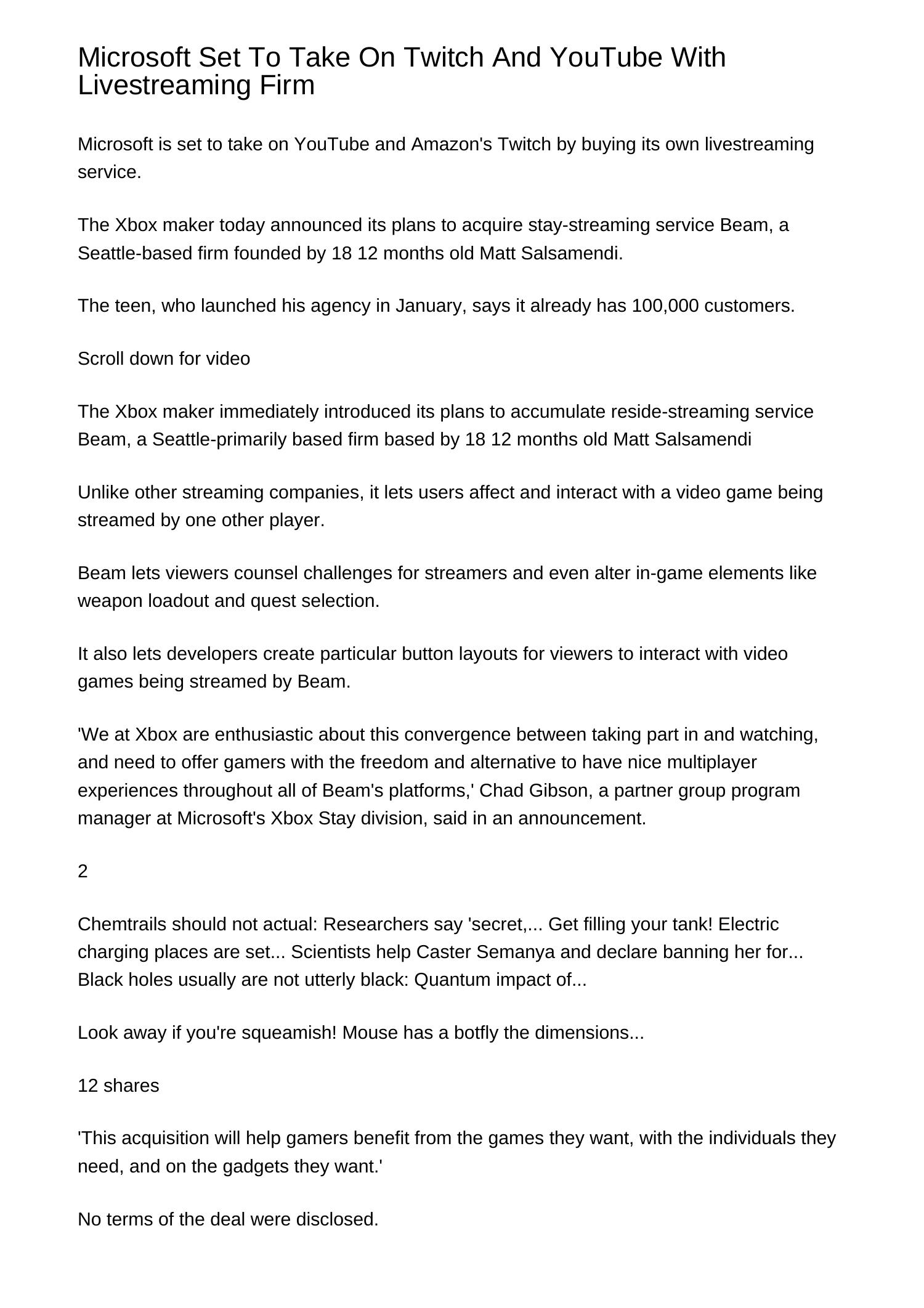 Microsoft Set To Take On Twitch And YouTube With Livestreaming ...