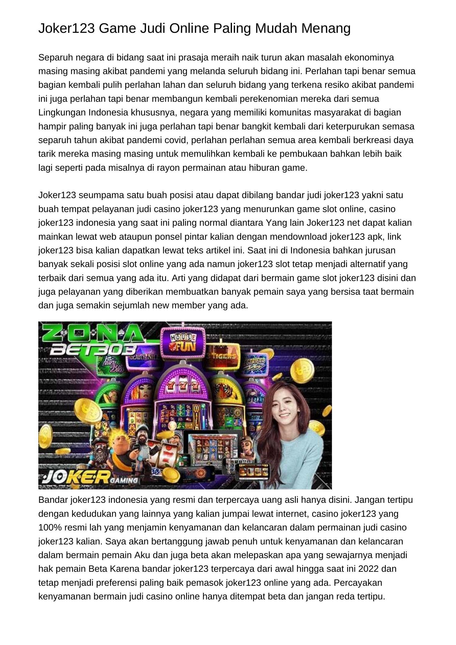 Joker123 Game Judi Online Paling Mudah Menangnvckd.pdf.pdf | DocDroid