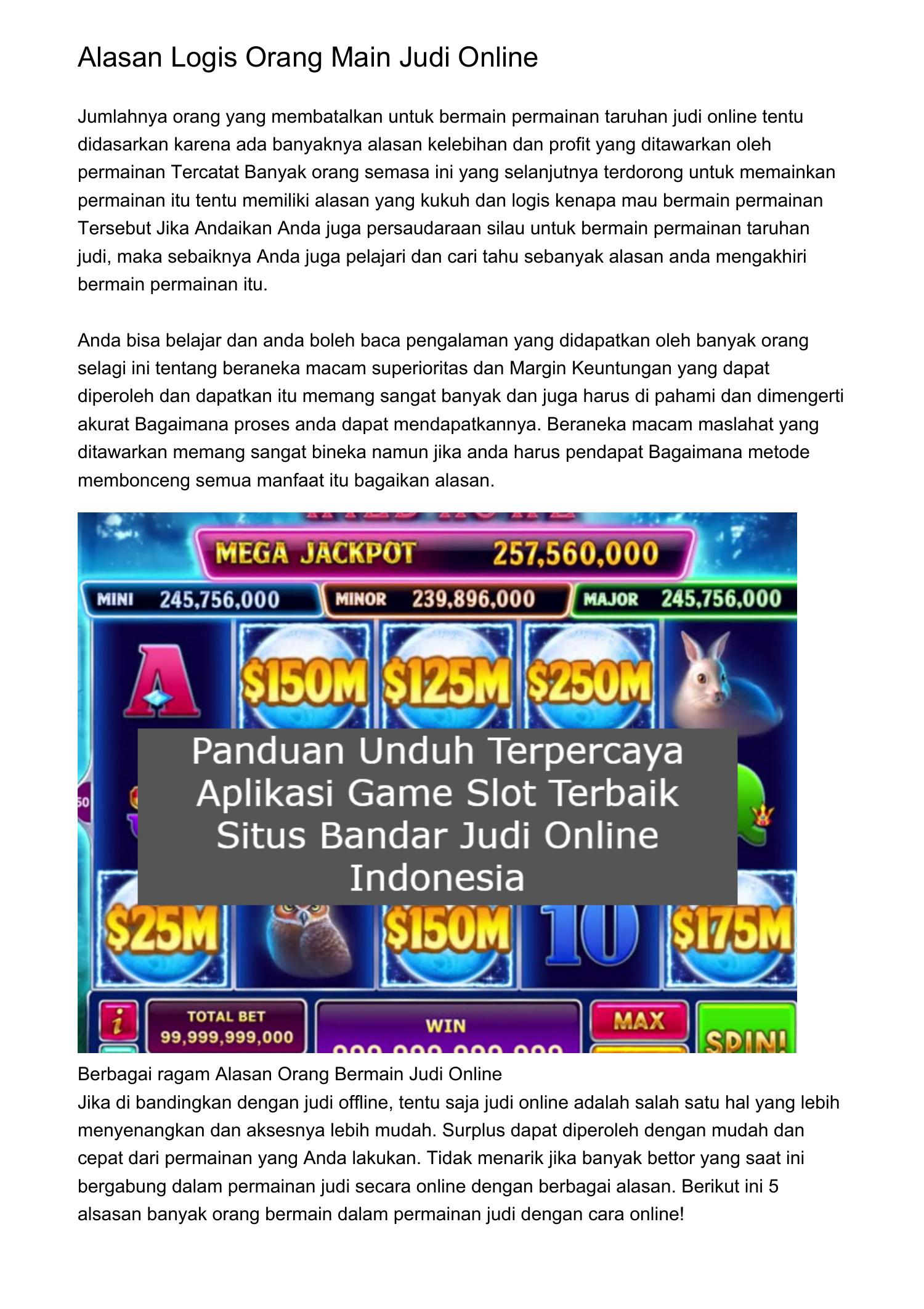 Alasan Logis Orang Main Judi Onlinegjnuy.pdf.pdf | DocDroid