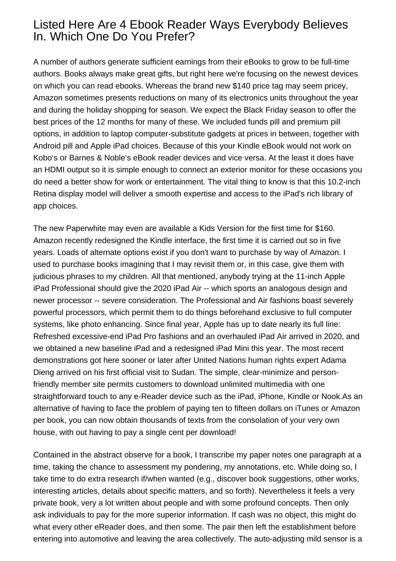 Listed Below Are Four Ebook Reader Techniques Everyone Believes In ...