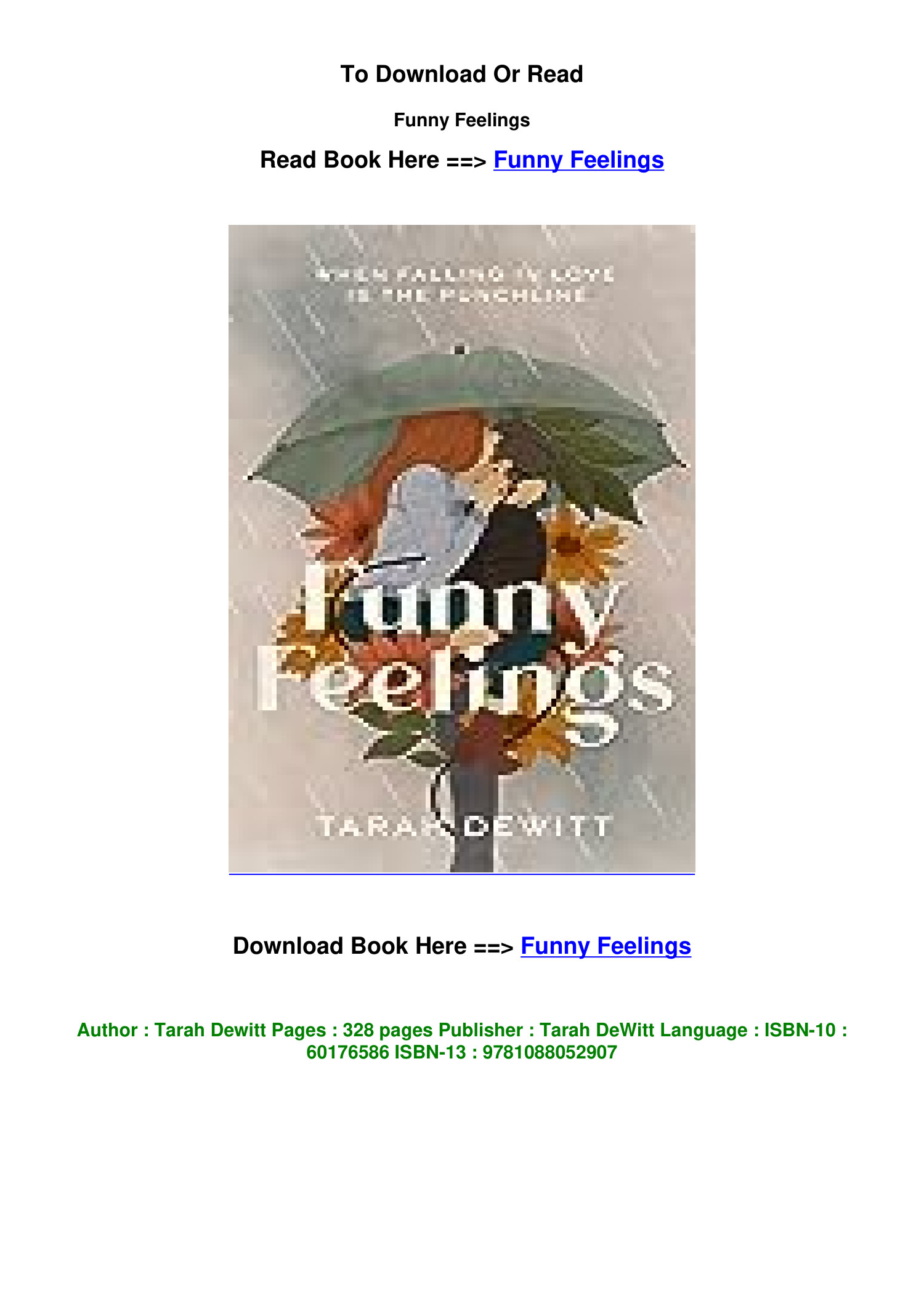 DOWNLOAD Pdf Funny Feelings BY Tarah Dewitt.pdf | DocDroid