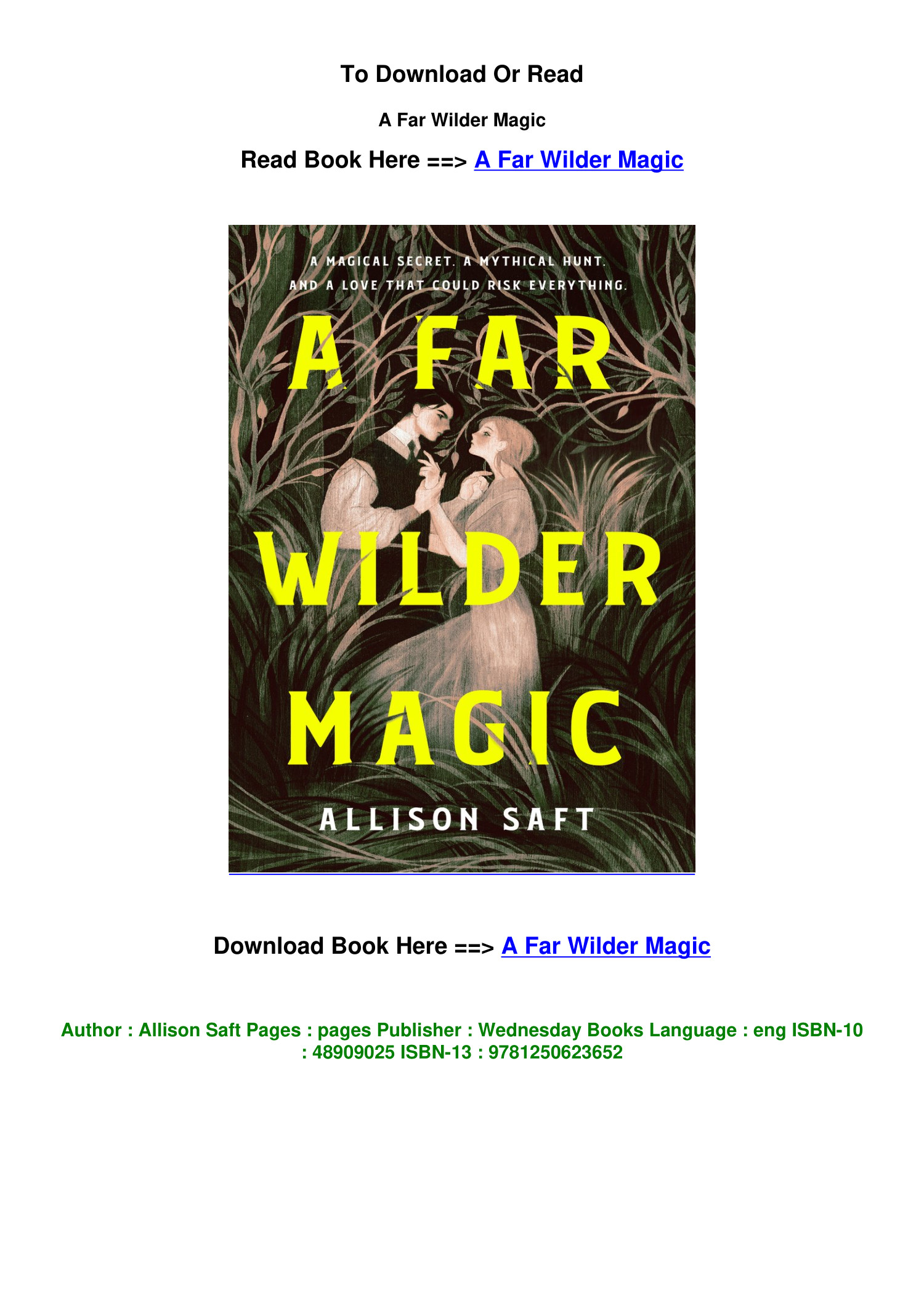 download EPub A Far Wilder Magic by Allison Saft.pdf | DocDroid