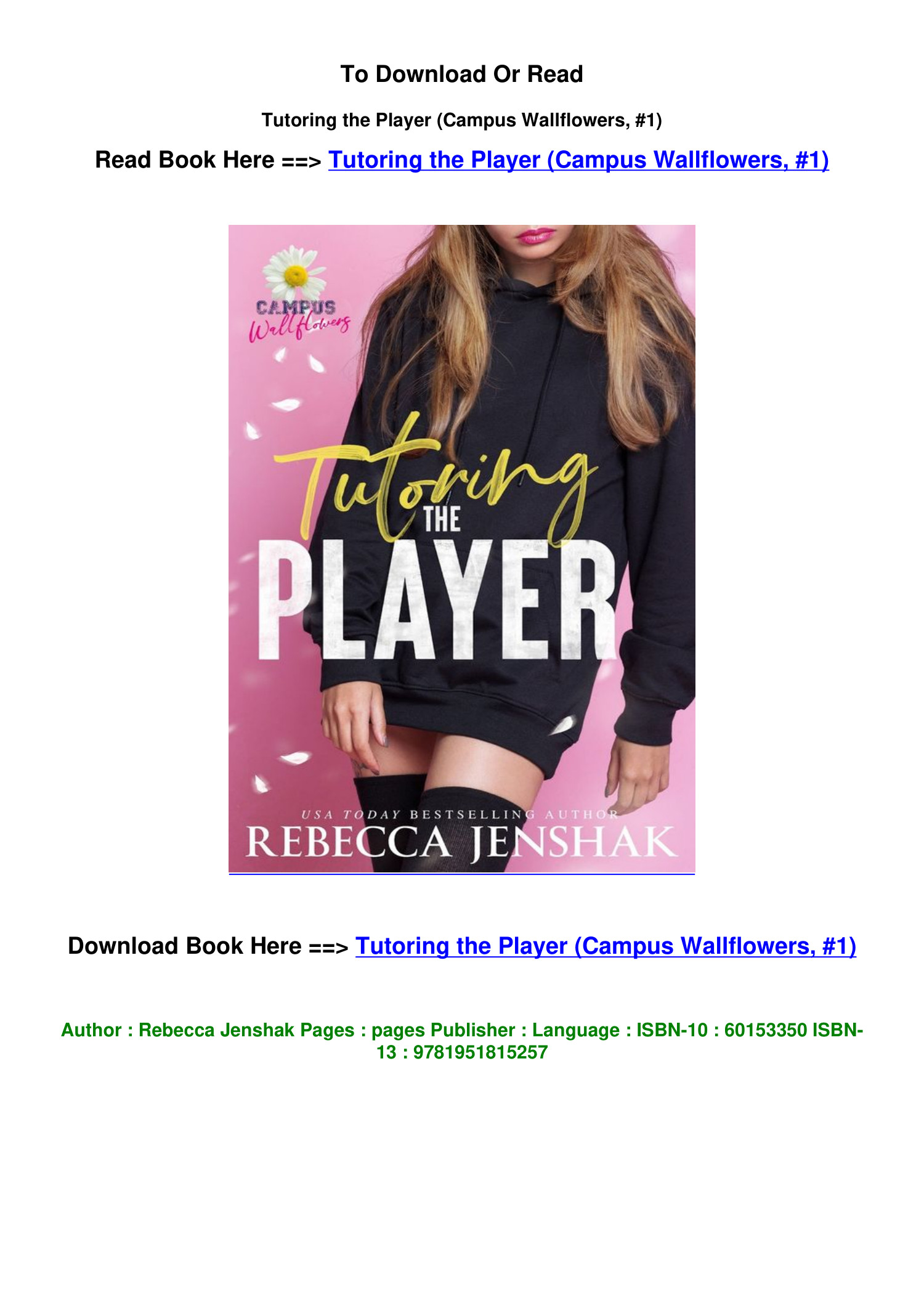 Download PDF Tutoring the Player Campus Wallflowers 1 By Rebecca Jenshak.pdf | DocDroid