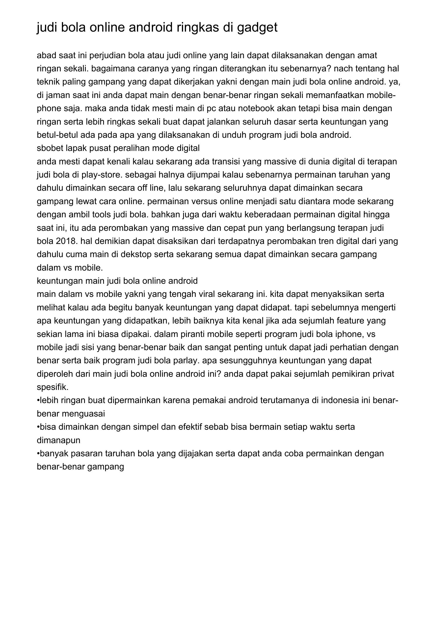 judi bola online android ringkas di handphonefspqa.pdf.pdf | DocDroid