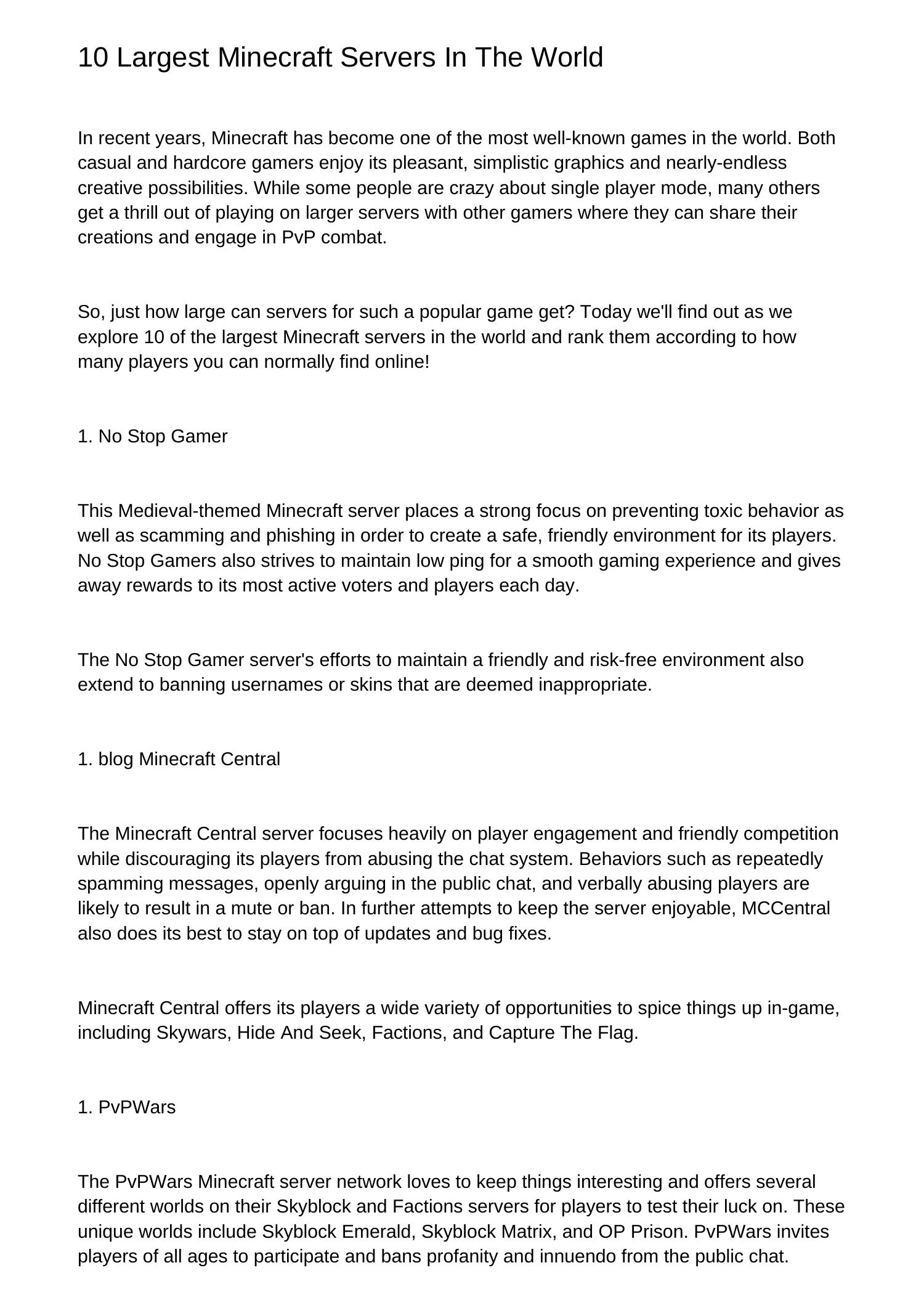 10 Largest Minecraft Servers In The Worldbsrvl.pdf.pdf | DocDroid