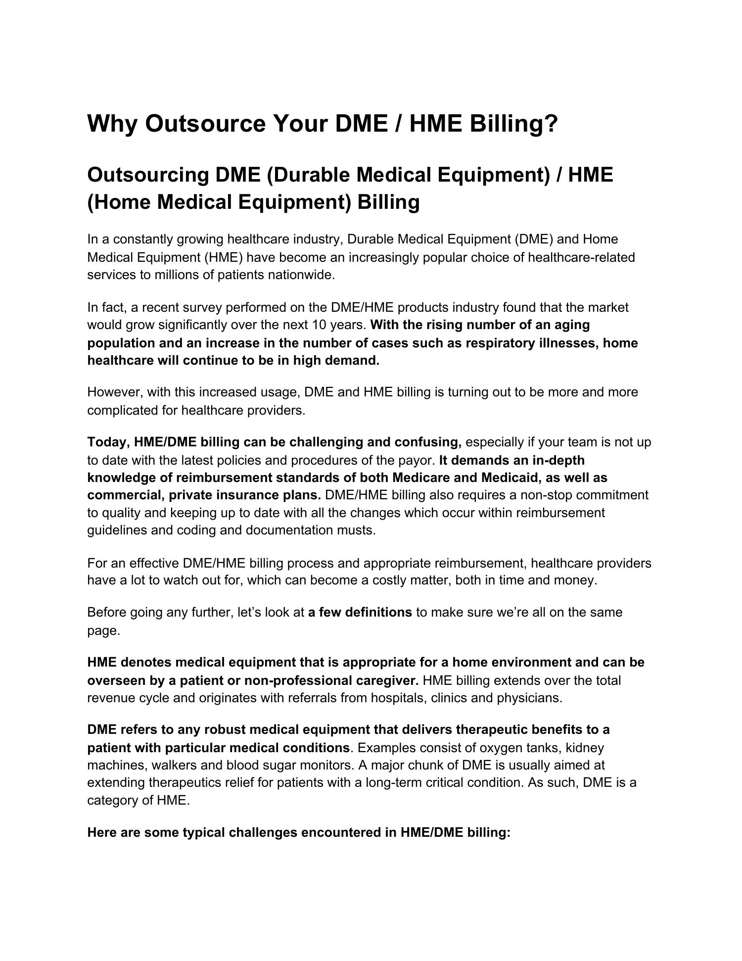 Why Outsource Your DME / HME Billing.pdf | DocDroid