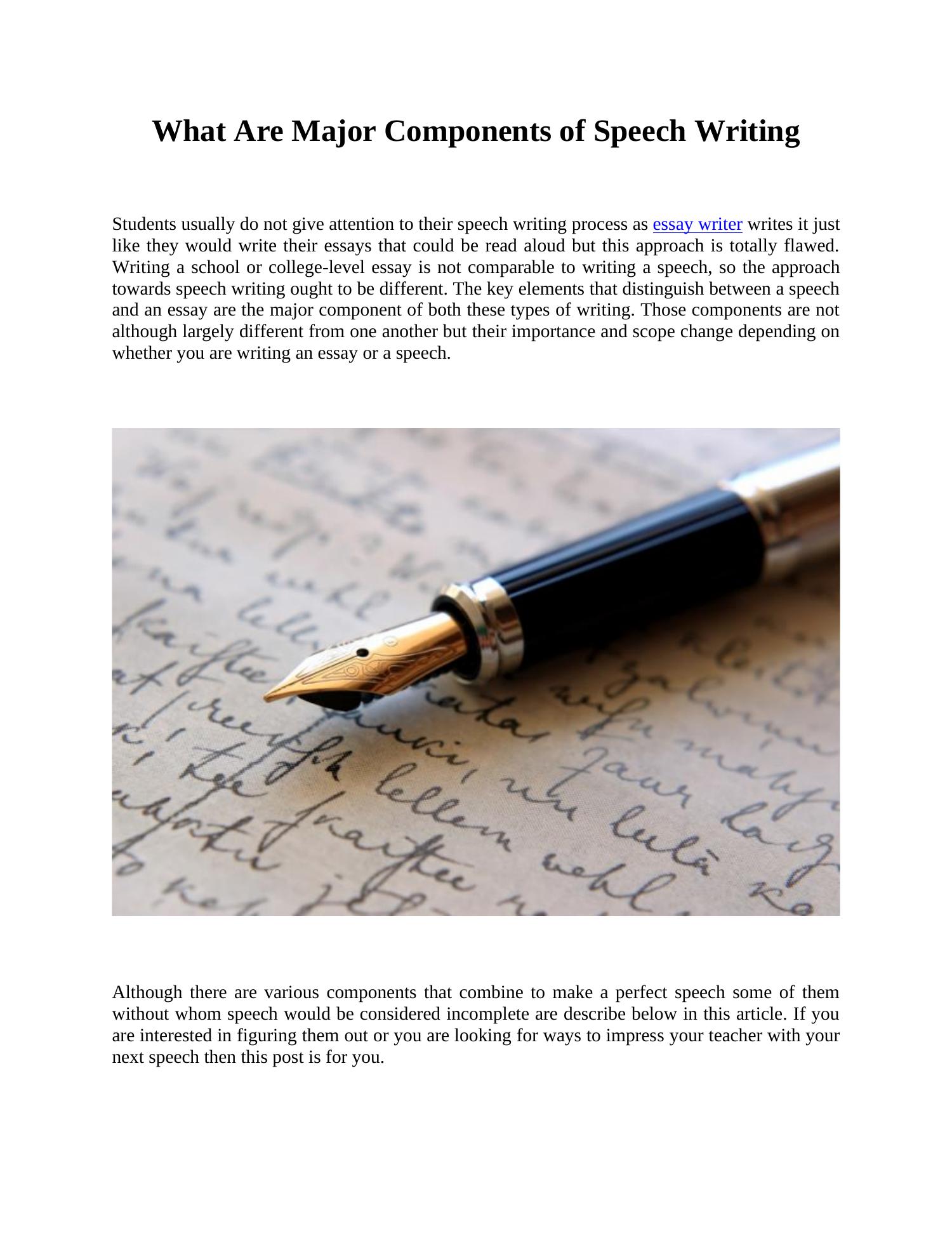 What Are Major Components Of Speech Writing pdf DocDroid
