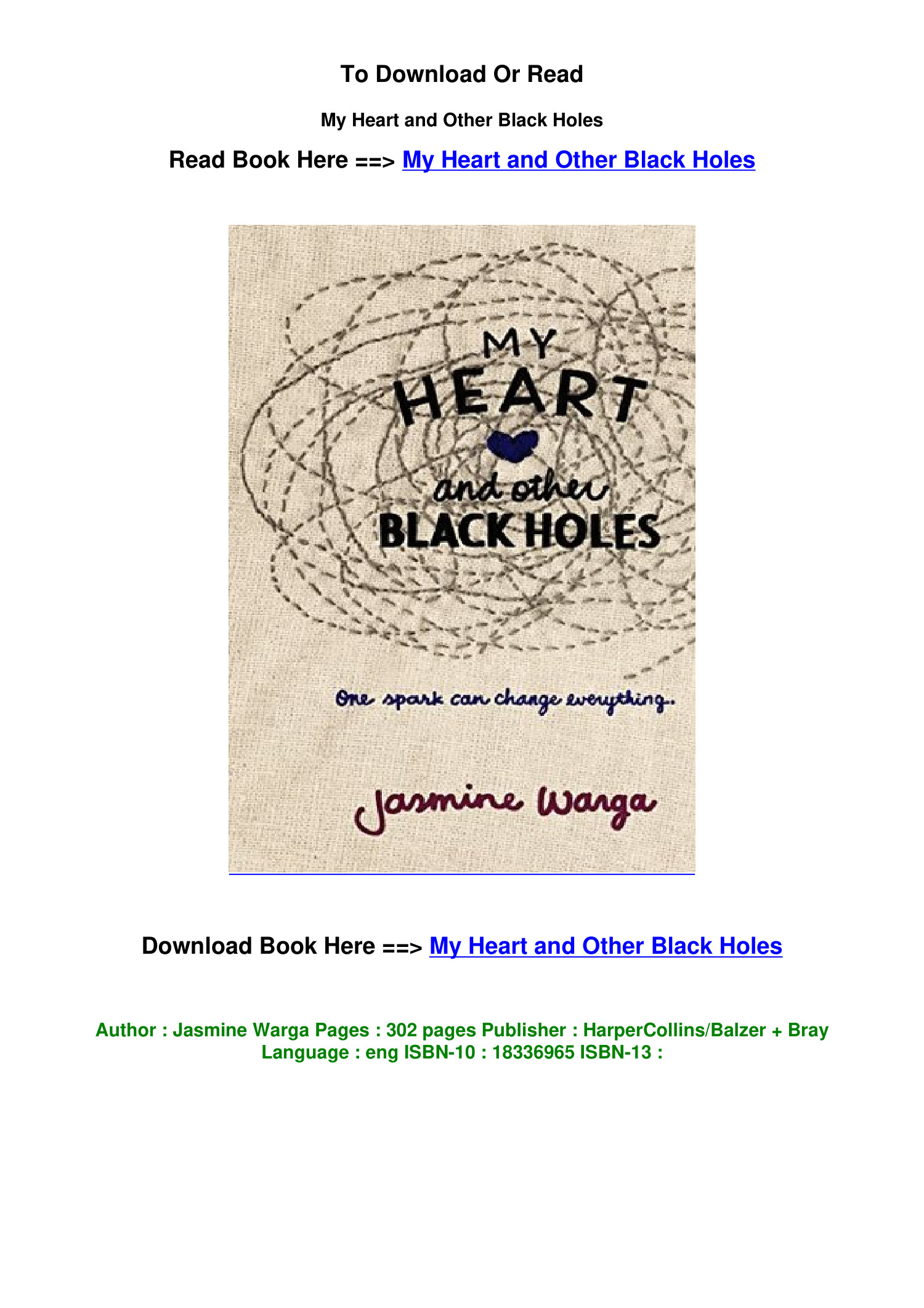 pdf DOWNLOAD My Heart and Other Black Holes By Jasmine Warga.pdf | DocDroid